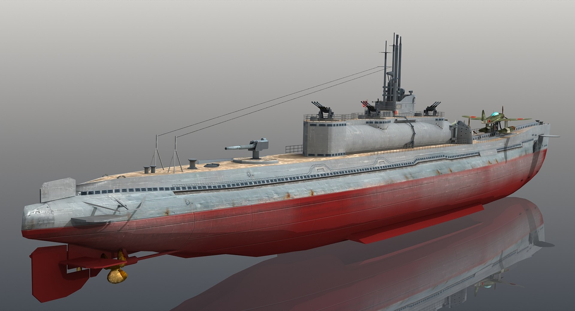 3D i-400 japanese navy submarine - TurboSquid 1340317
