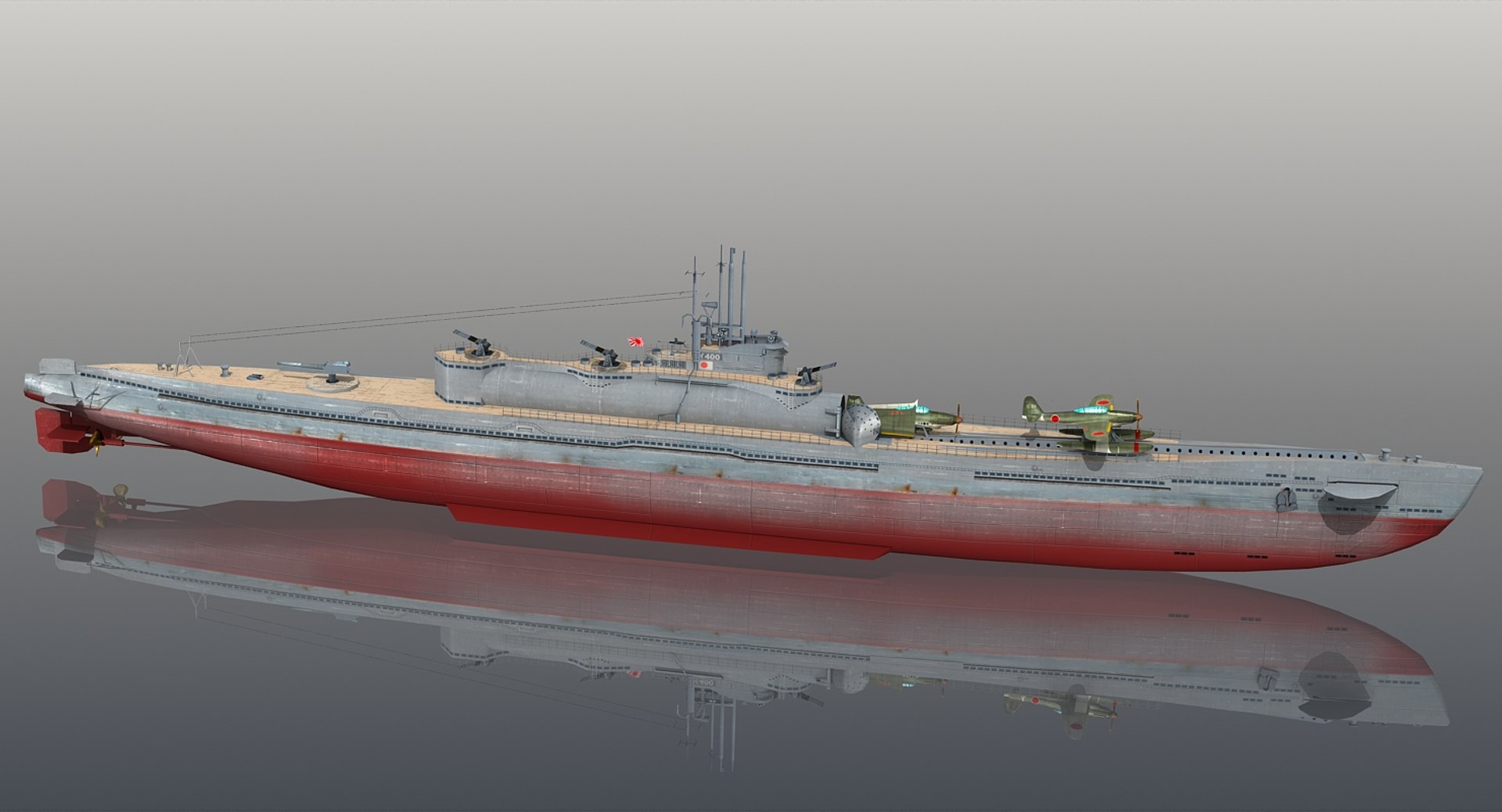 3D i-400 japanese navy submarine - TurboSquid 1340317