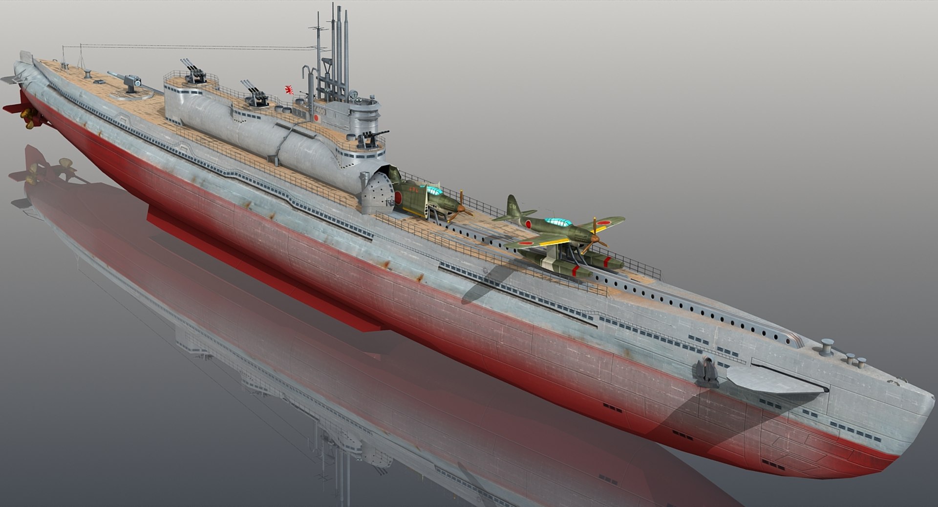 3D i-400 japanese navy submarine - TurboSquid 1340317