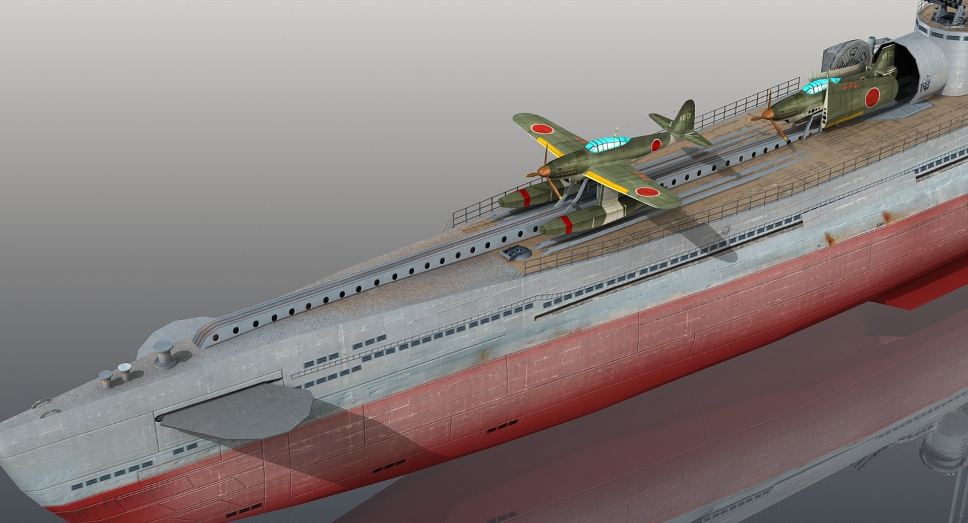 3D I-400 Japanese Navy Submarine - TurboSquid 1340317