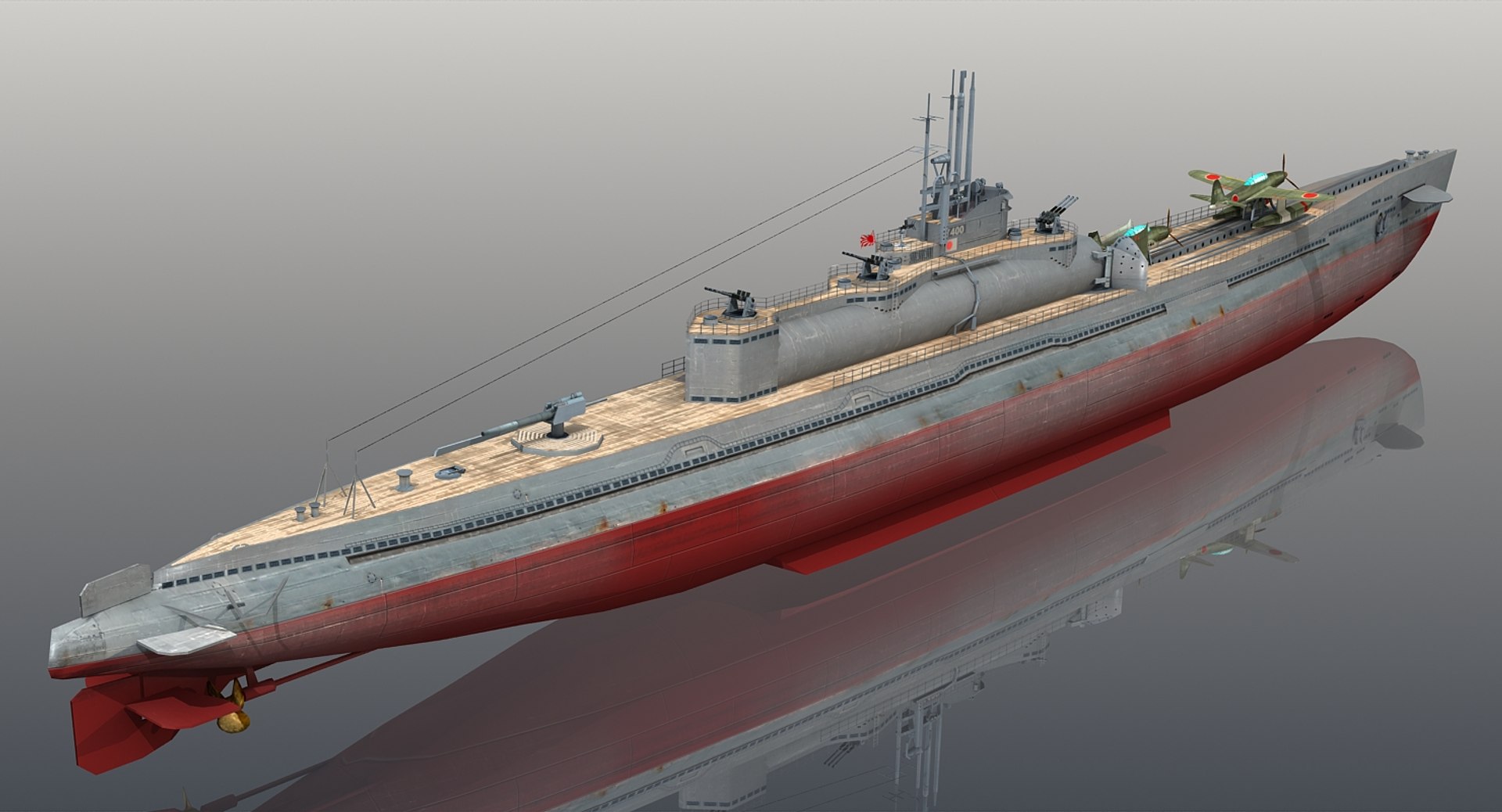 3D i-400 japanese navy submarine - TurboSquid 1340317