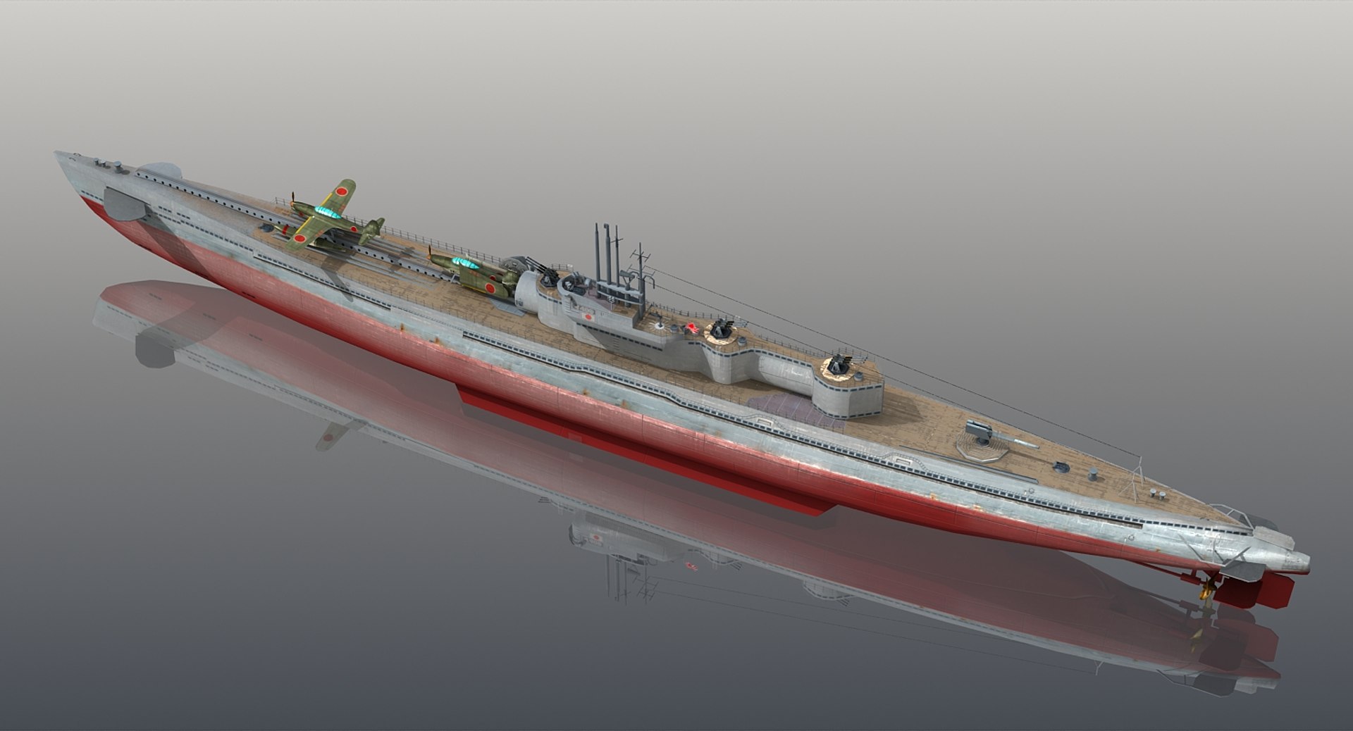 3D I-400 Japanese Navy Submarine - TurboSquid 1340317