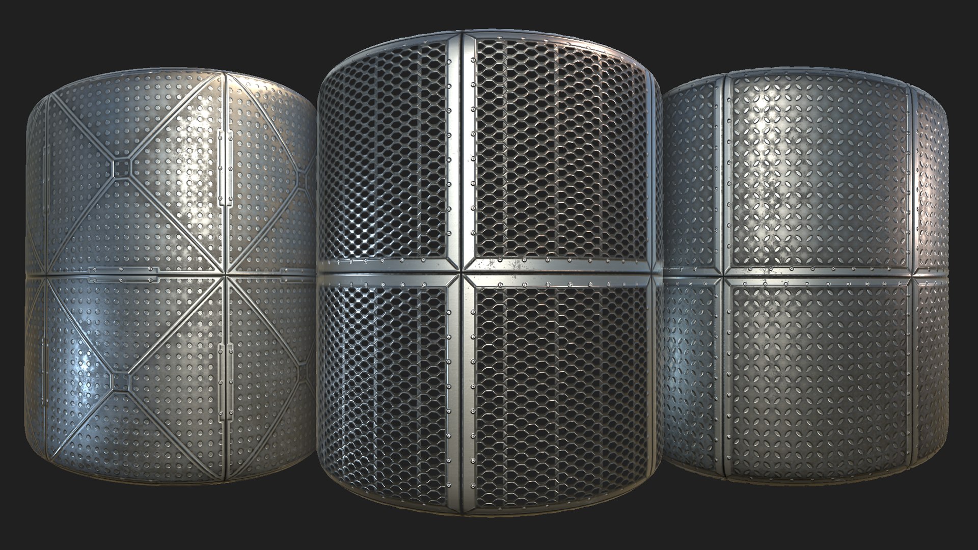 Seamless Tillable Customizable PBR Metal Floors Textures 3D Model ...