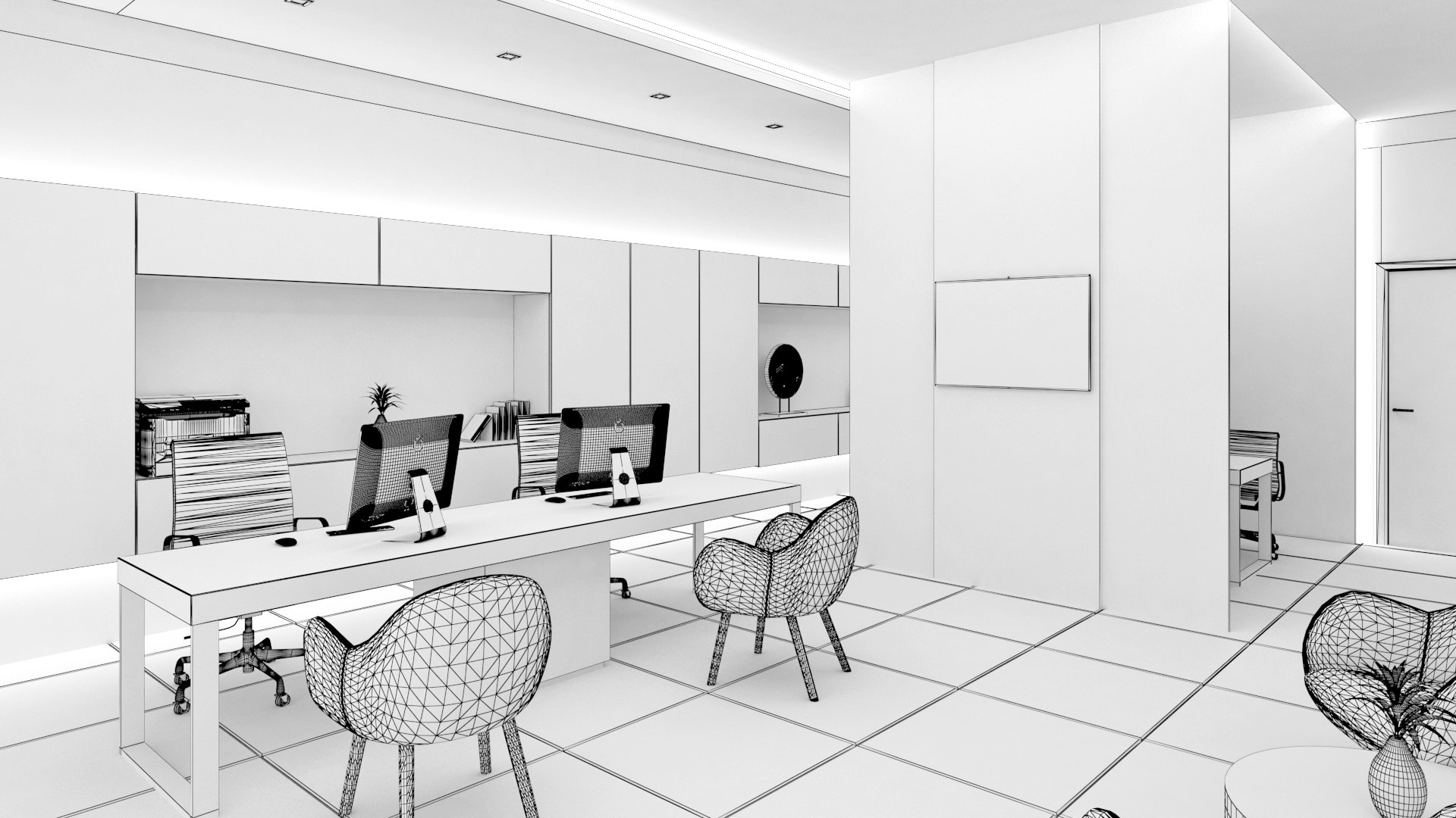 3D Small Office Interior - TurboSquid 1255148