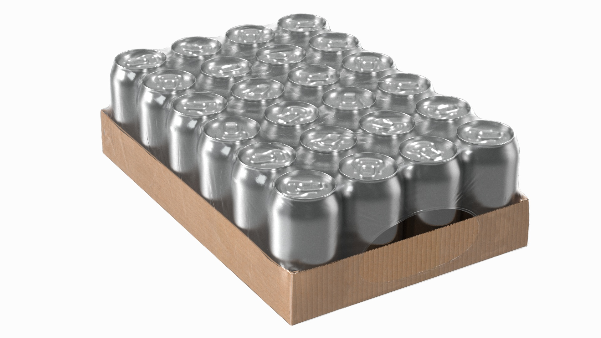 Transparent Pack of 24pcs 330ml Aluminium Cans 3D - TurboSquid 2155527