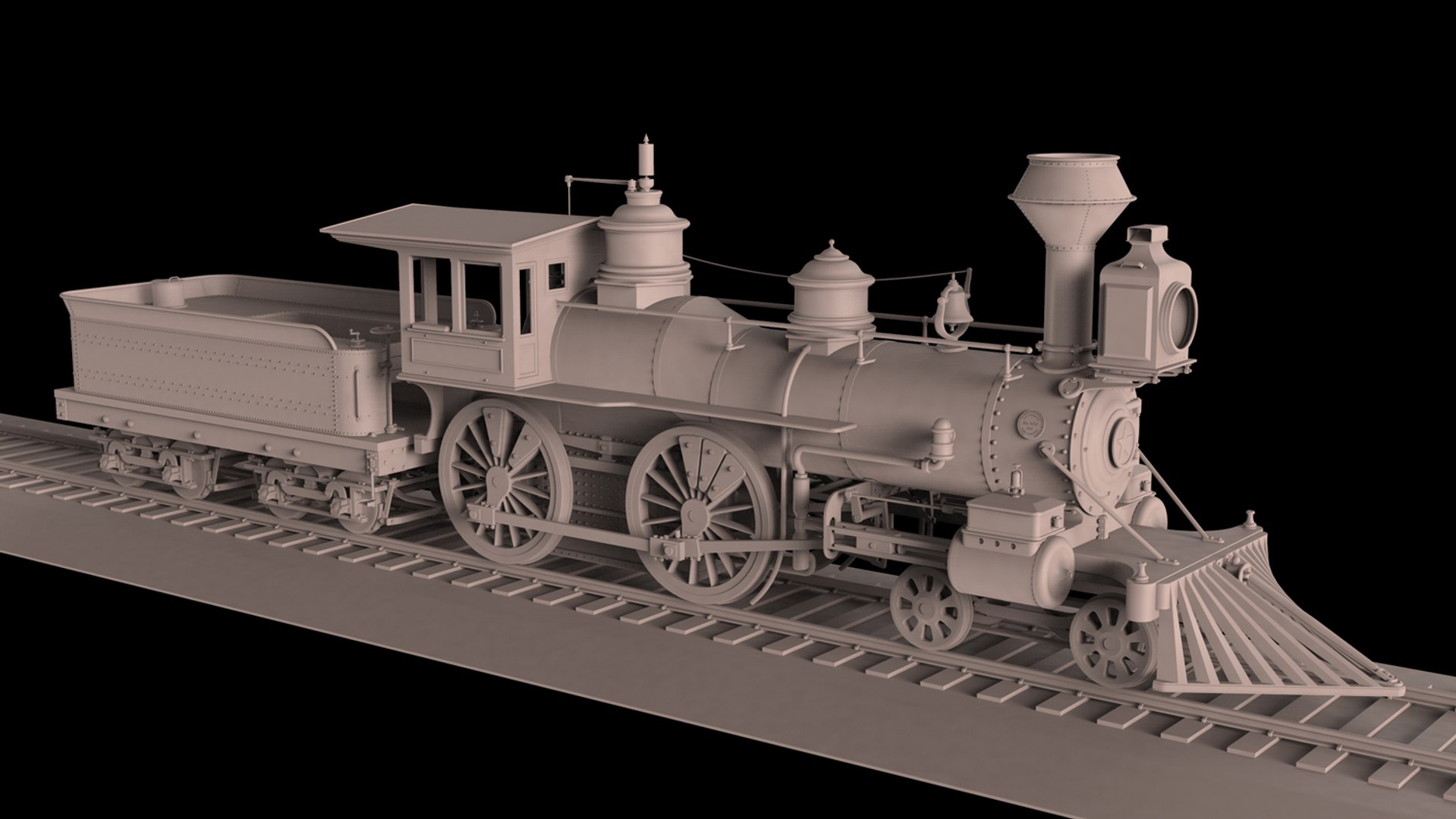 Locomotive 4-4-0 Standard 1872 Model - TurboSquid 1327641