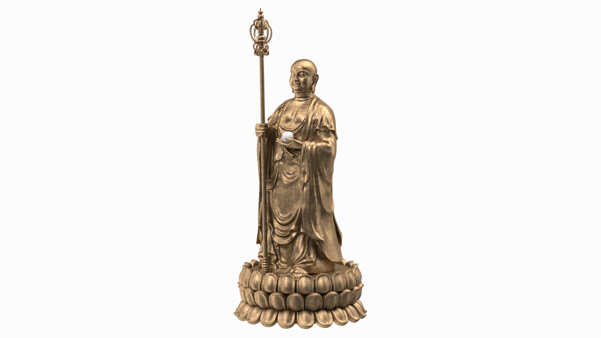 Bronze Dizang Buddha Sculpture 3D Model - TurboSquid 2146522