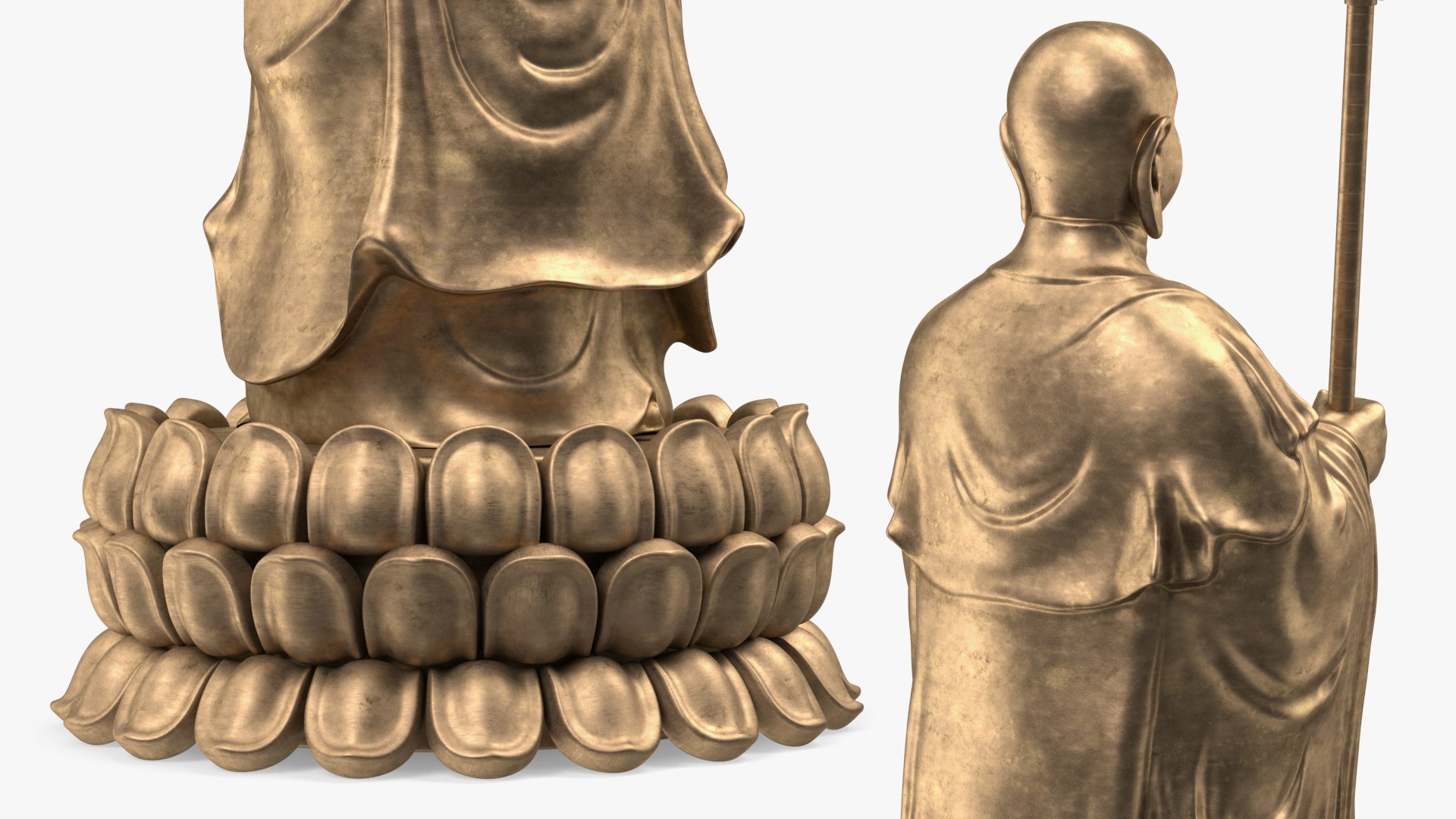 Bronze Dizang Buddha Sculpture 3D Model - TurboSquid 2146522