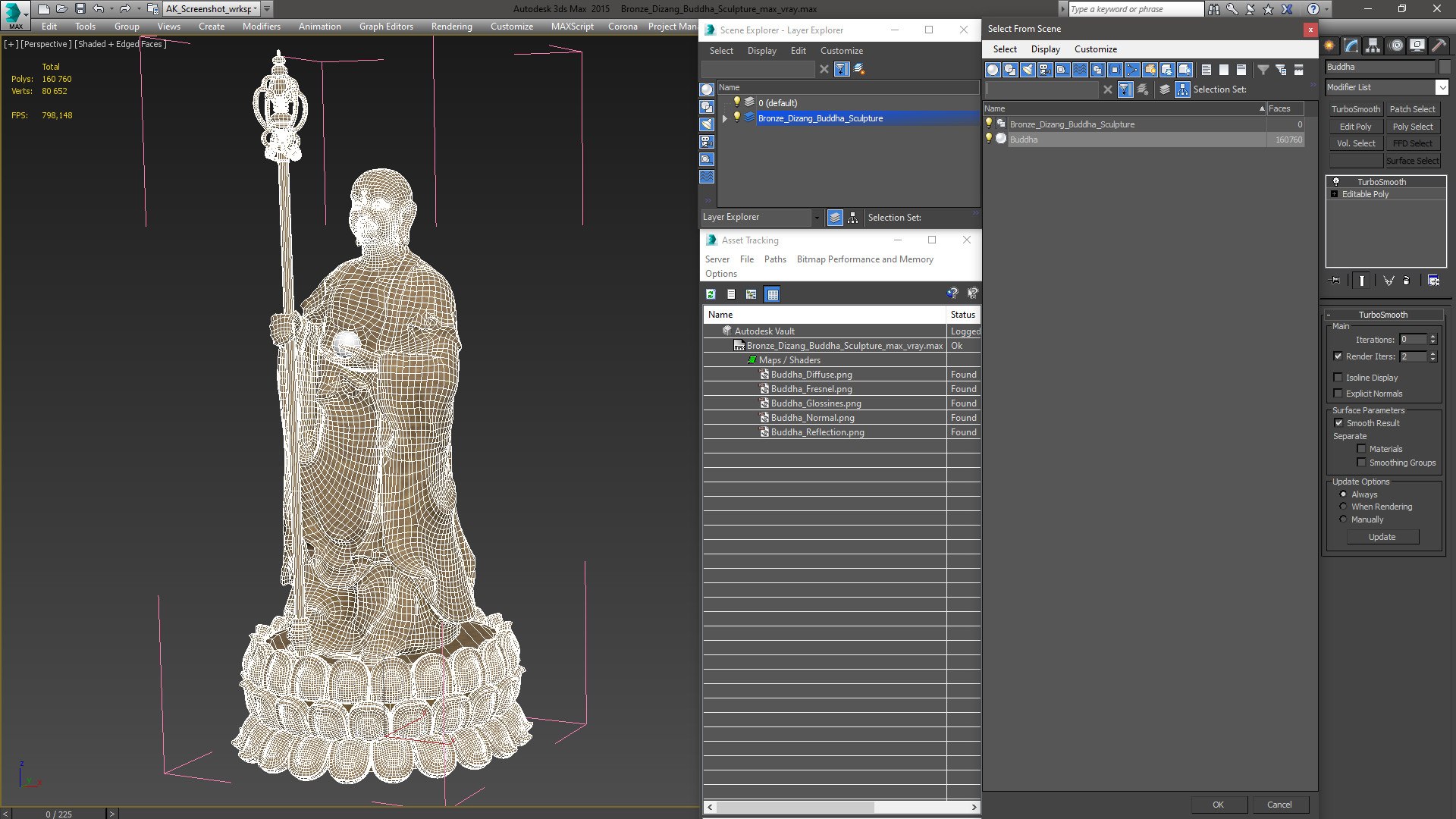 Bronze Dizang Buddha Sculpture 3D Model - TurboSquid 2146522