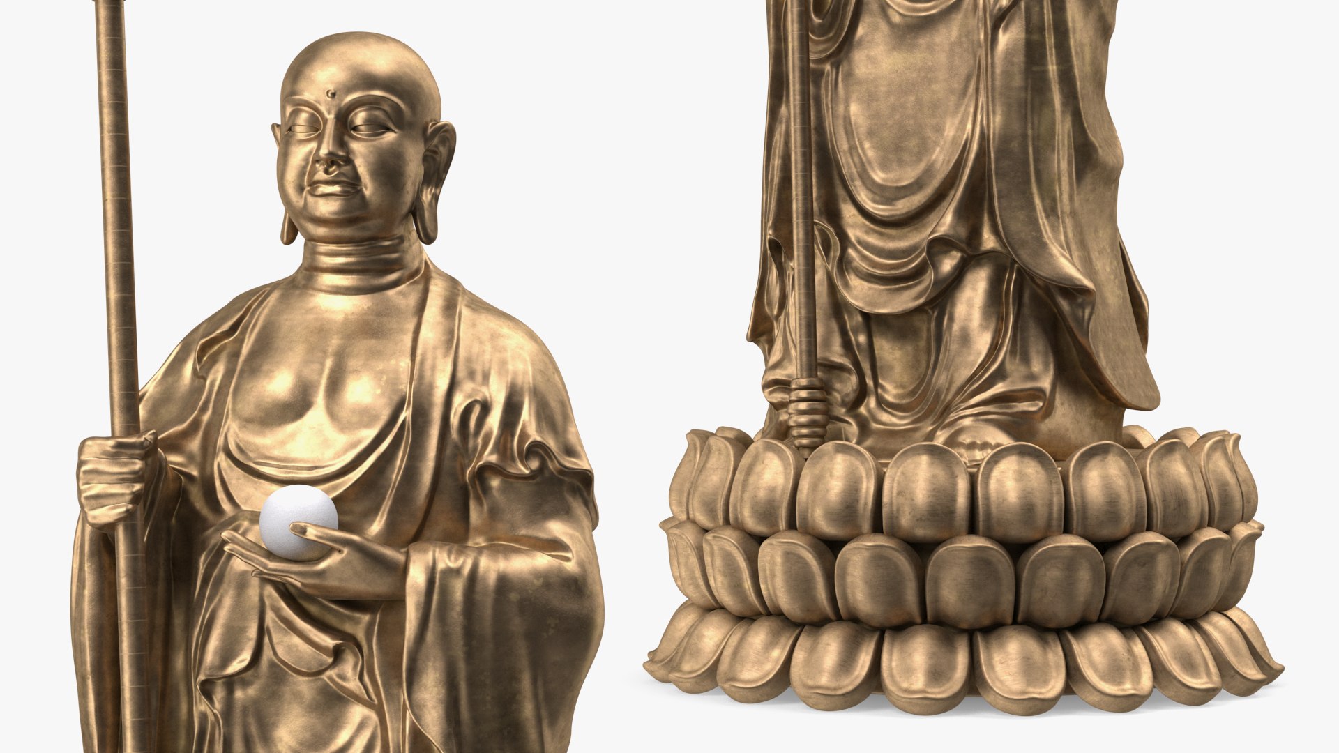 Bronze Dizang Buddha Sculpture 3D Model - TurboSquid 2146522