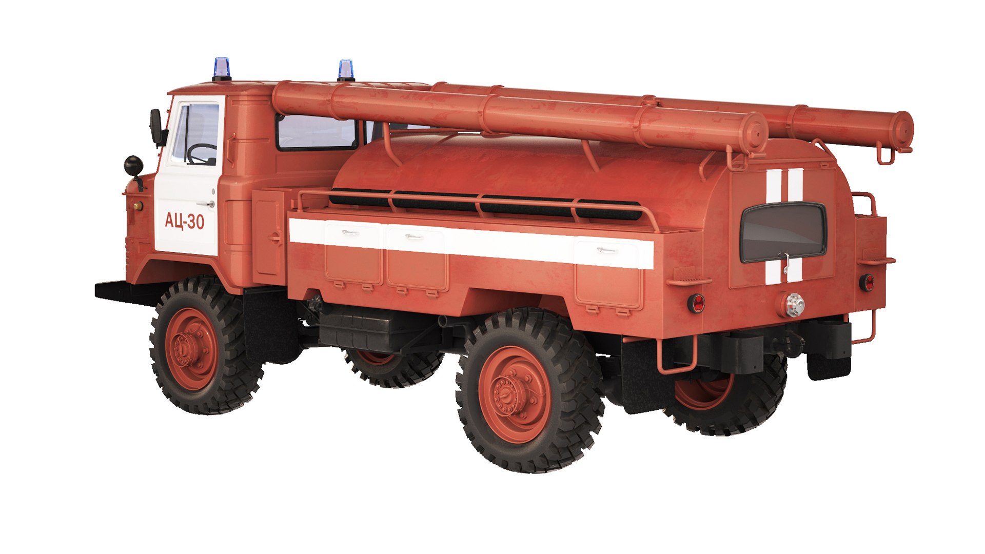 3D GAZ 66 AC-30 Fire Truck 1971 Model - TurboSquid 1889028