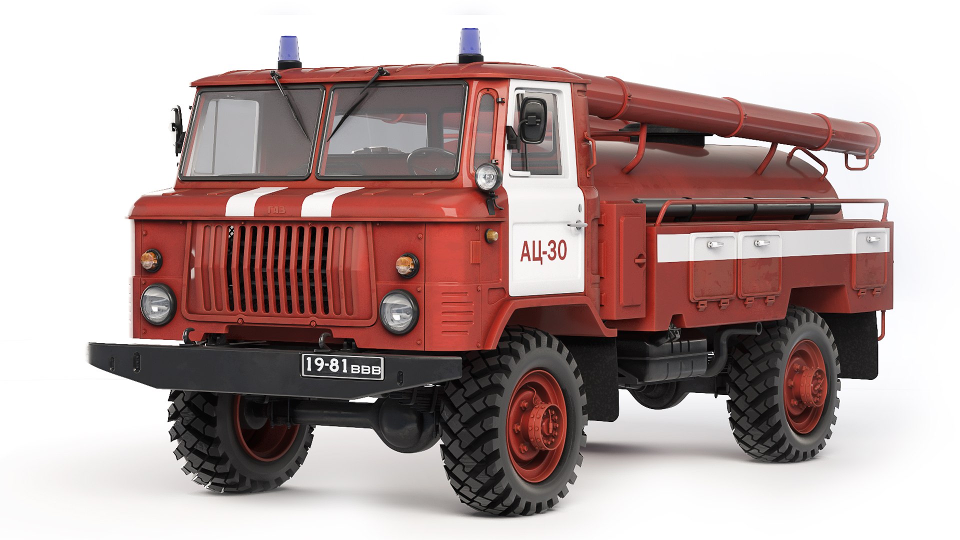 3D GAZ 66 AC-30 Fire Truck 1971 Model - TurboSquid 1889028