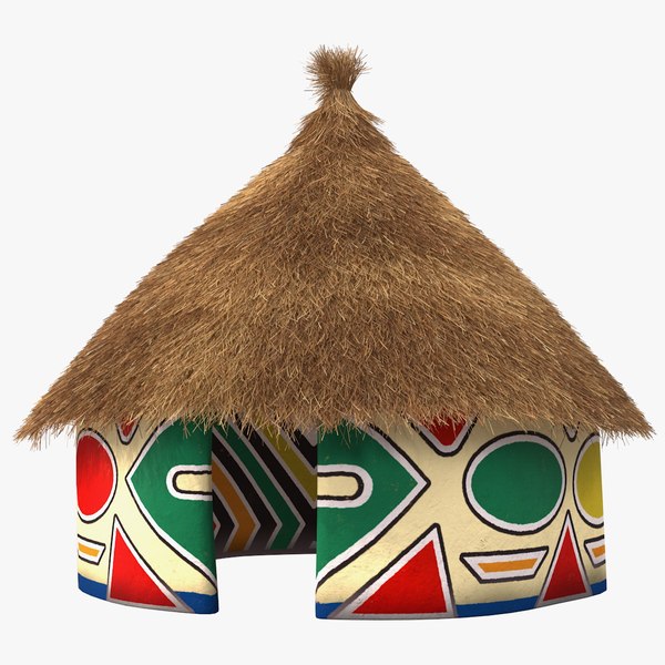 3D Colorful African Mud Hut Fur - TurboSquid 1784440