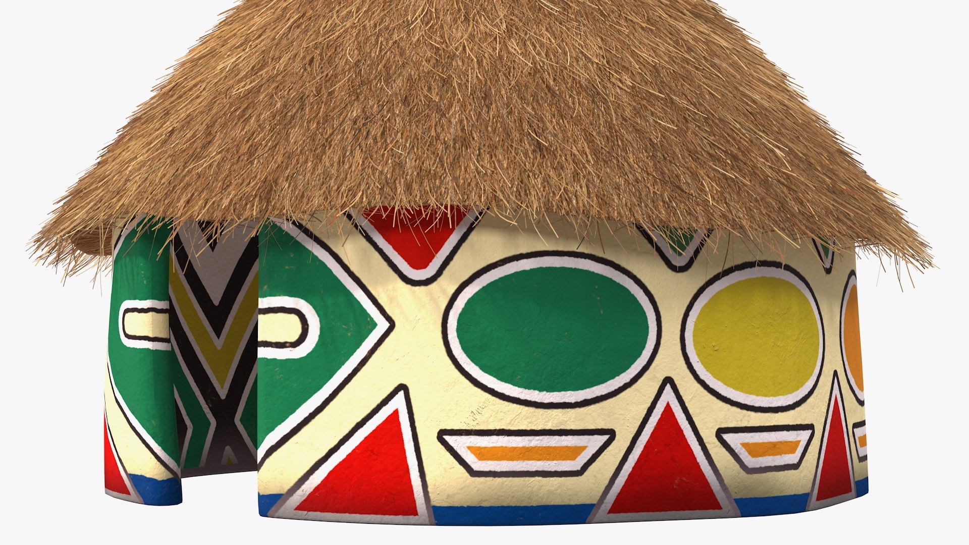 3D Colorful African Mud Hut Fur - TurboSquid 1784440