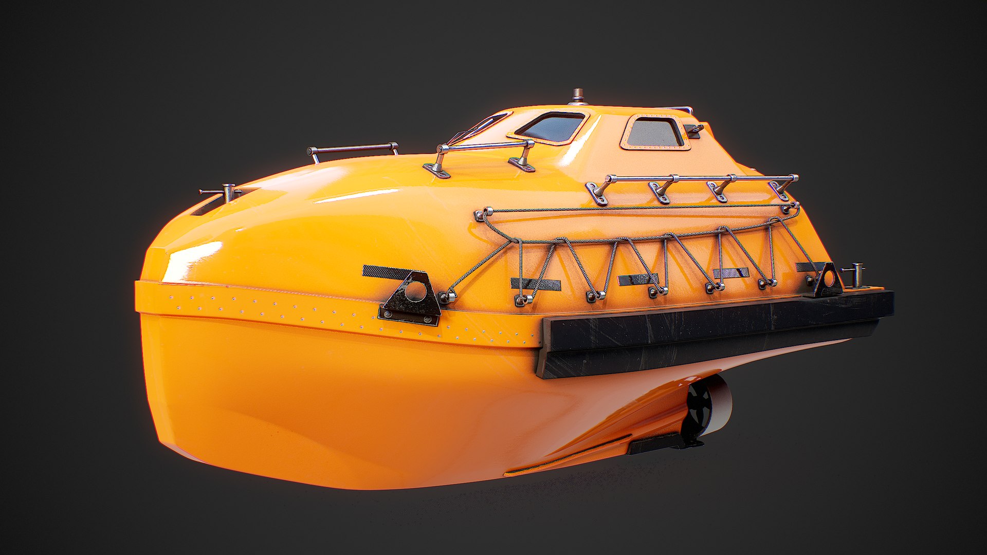 3D Rescue Lifeboat With Cockpit Interior PBR - TurboSquid 2022254