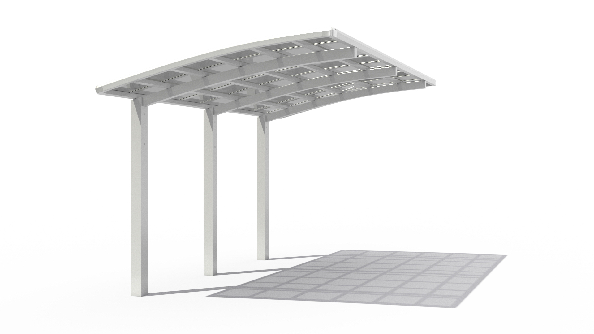 3D Parking Shed Polycarbonate Roof White - TurboSquid 2086134