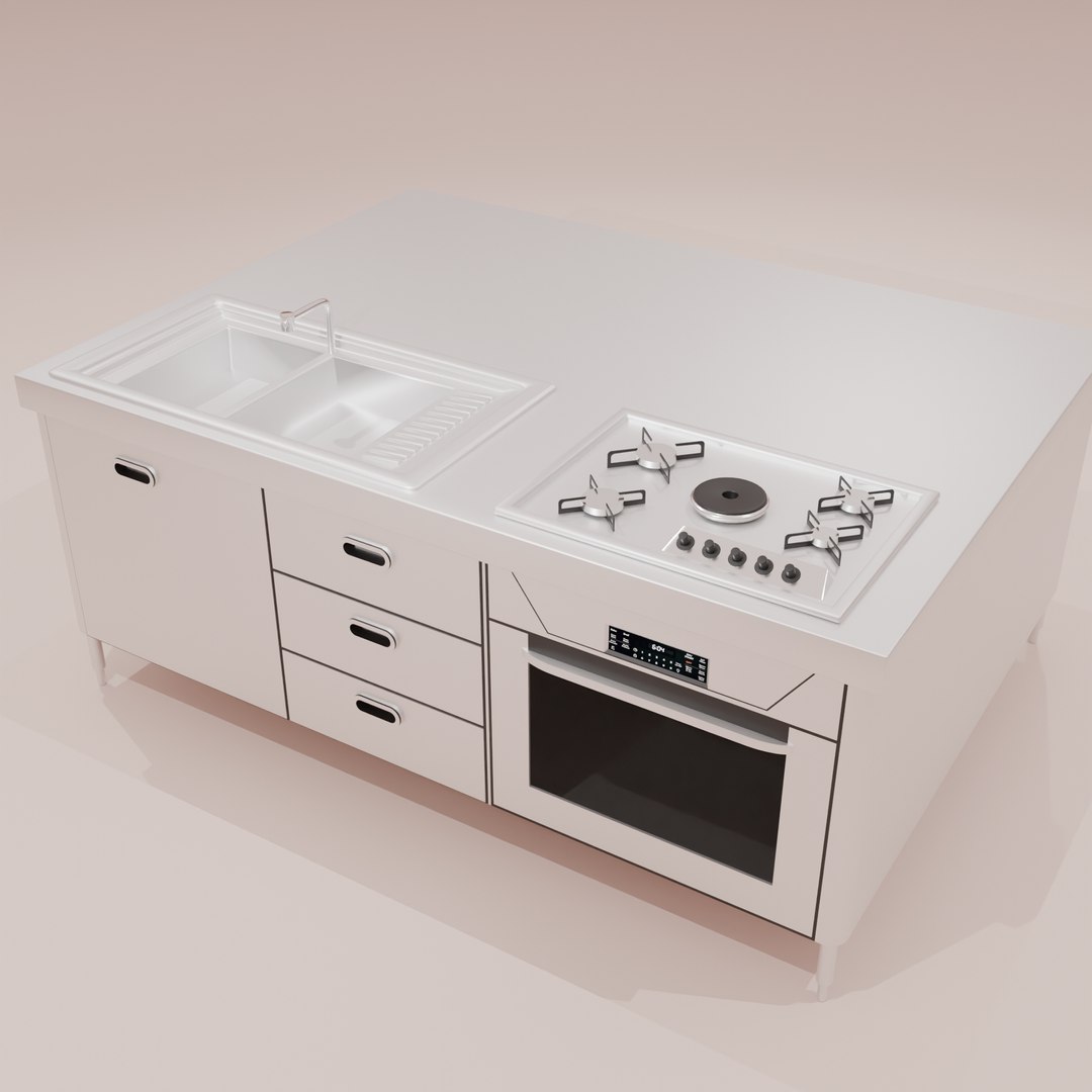Commercial Kitchen Cabinet 3D Model - TurboSquid 2268284