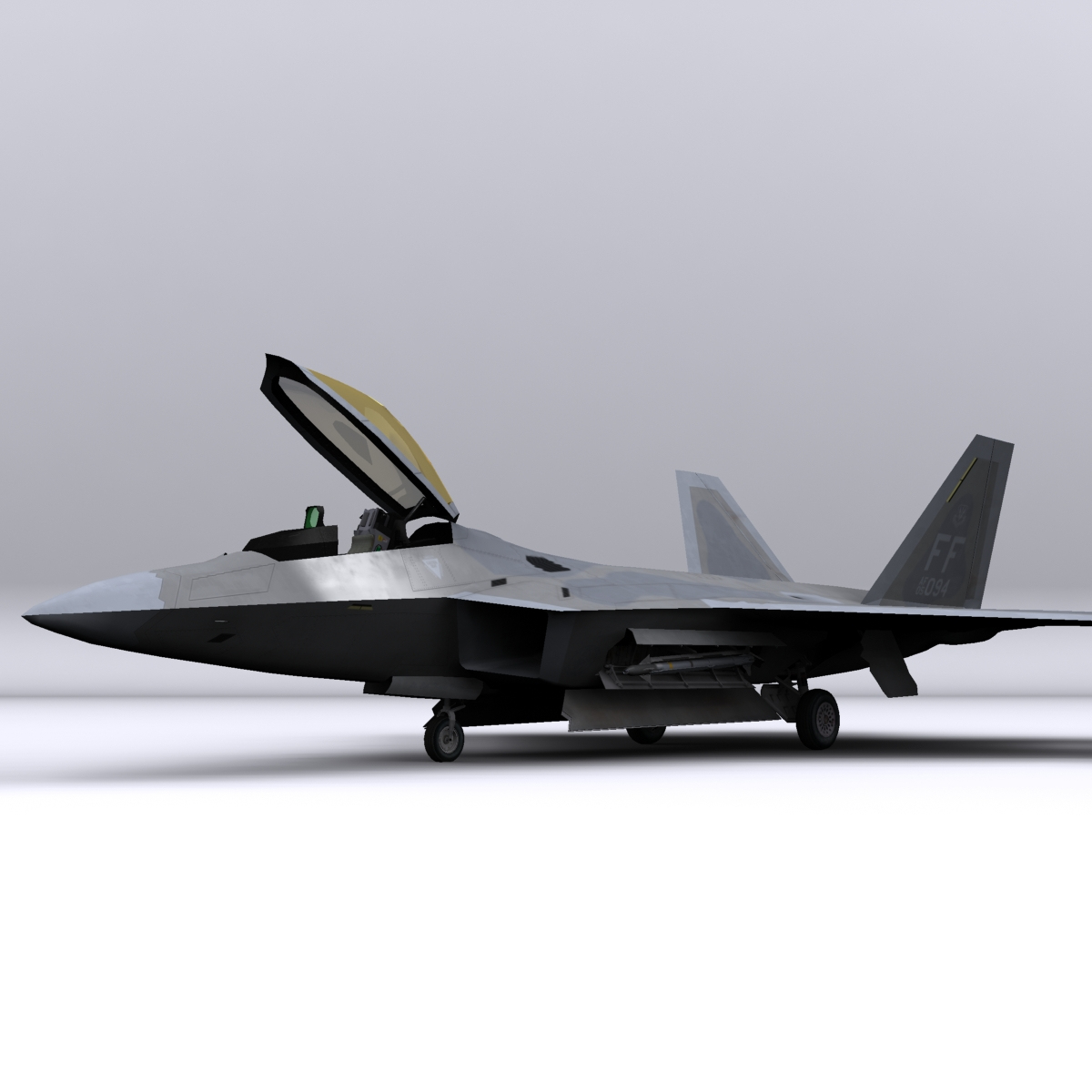 3d f-22 raptor fighter aircraft model