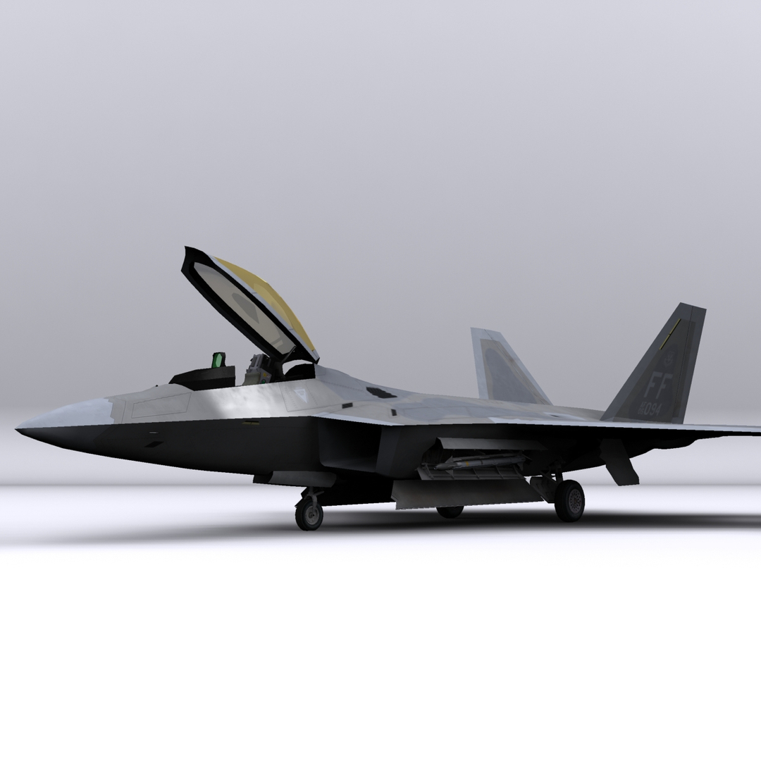 3d f-22 raptor fighter aircraft model
