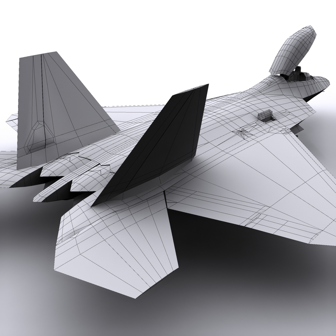 3d f-22 raptor fighter aircraft model