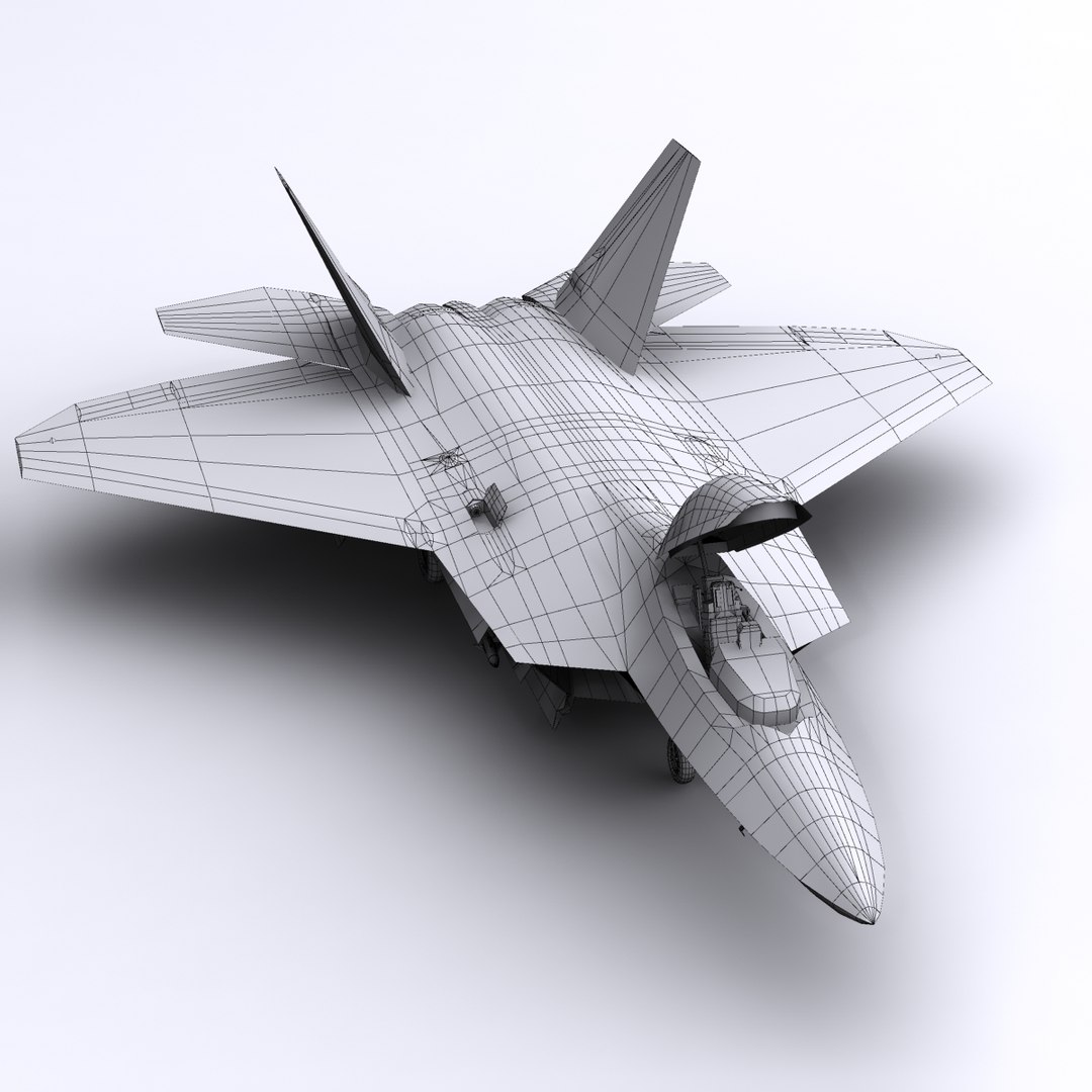 3d f-22 raptor fighter aircraft model