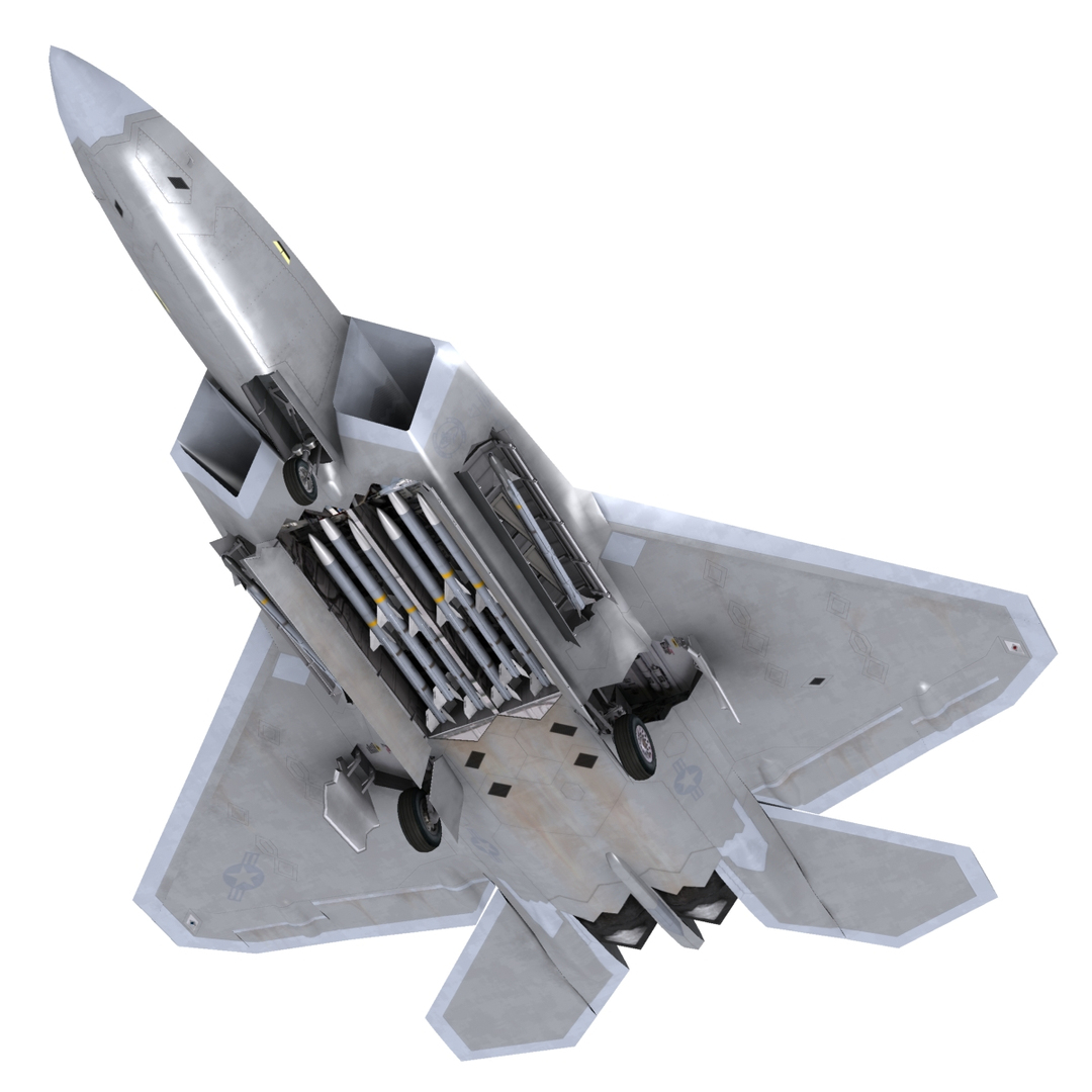 3d f-22 raptor fighter aircraft model