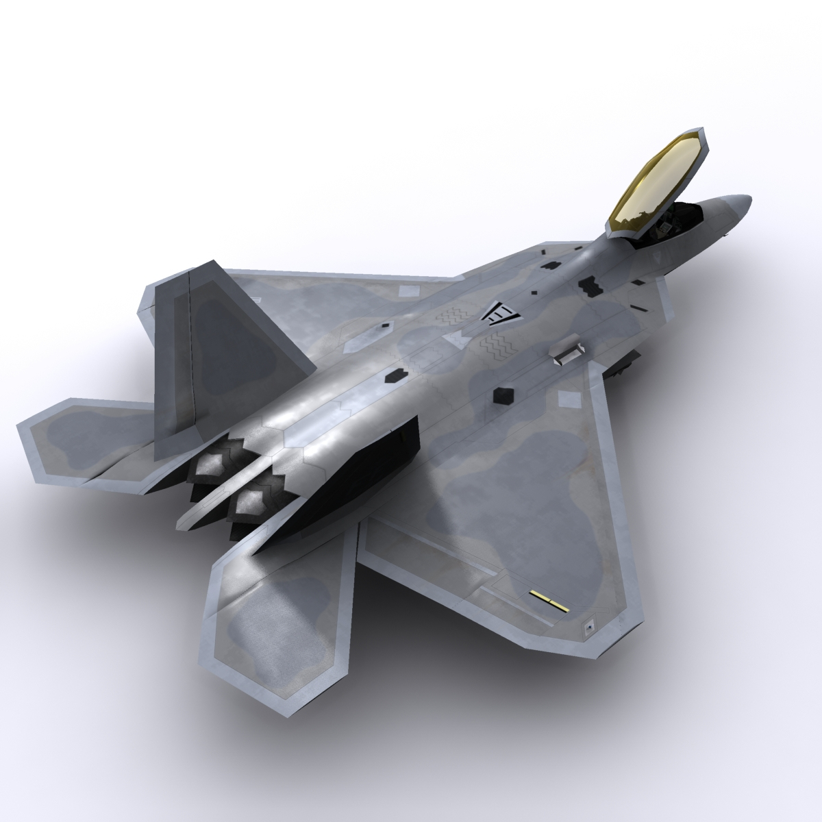 3d f-22 raptor fighter aircraft model