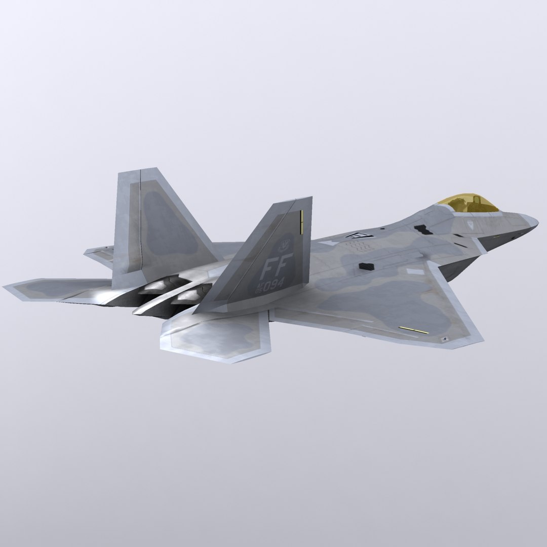 3d f-22 raptor fighter aircraft model