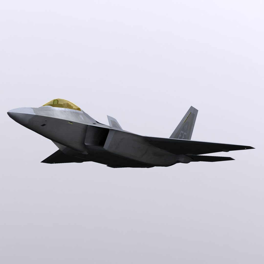 3d f-22 raptor fighter aircraft model