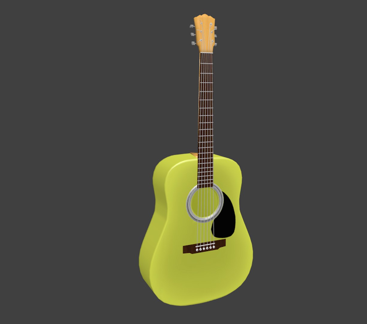Acoustic Guitar - Yellow 3d Model