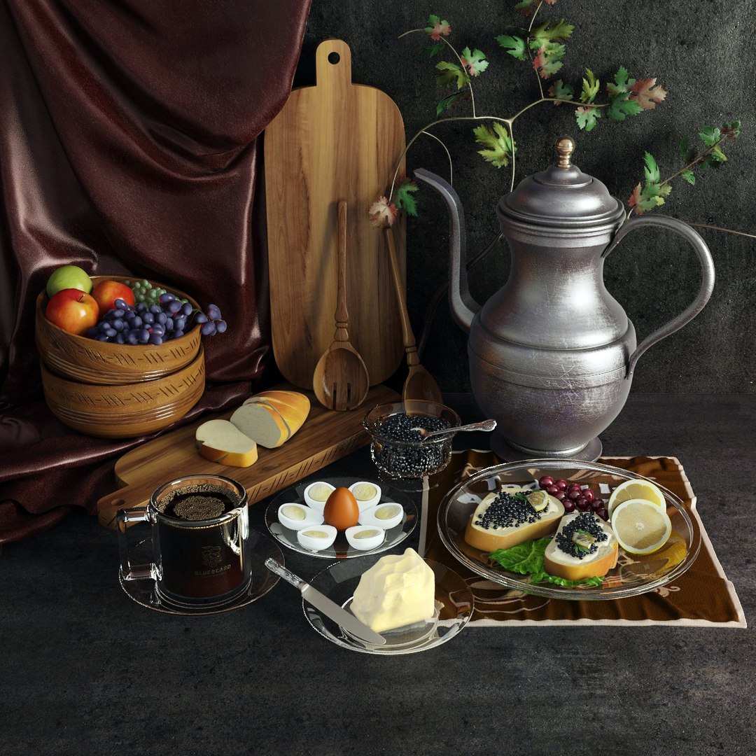 Modest Breakfast Life 3D Model - TurboSquid 1334077