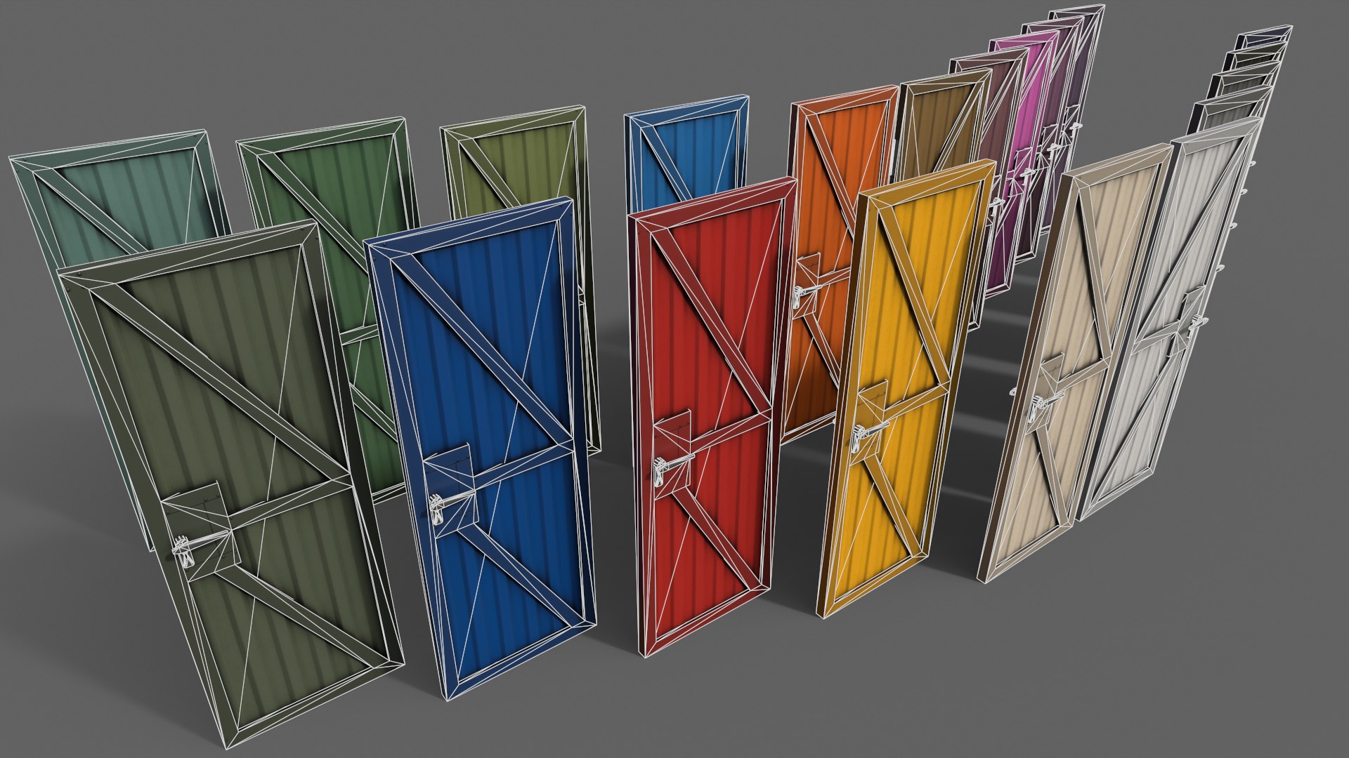 PBR Doors Collection model - TurboSquid 2043697