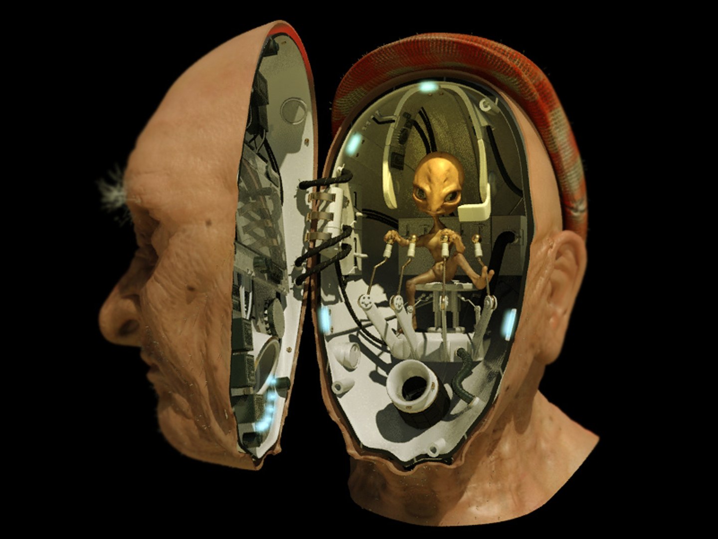 alien face men black max