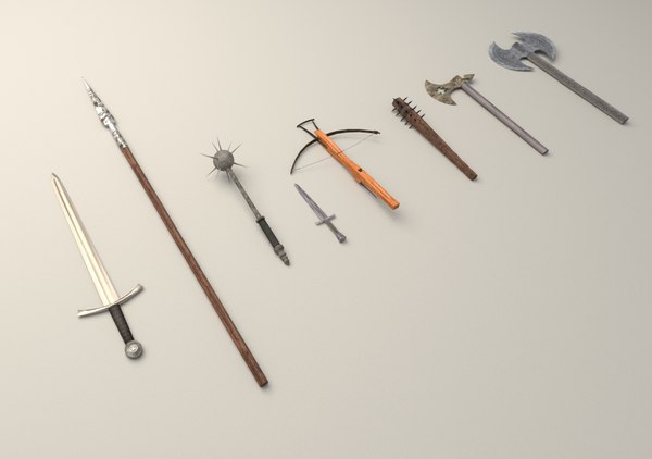 3d model pack medieval weapons