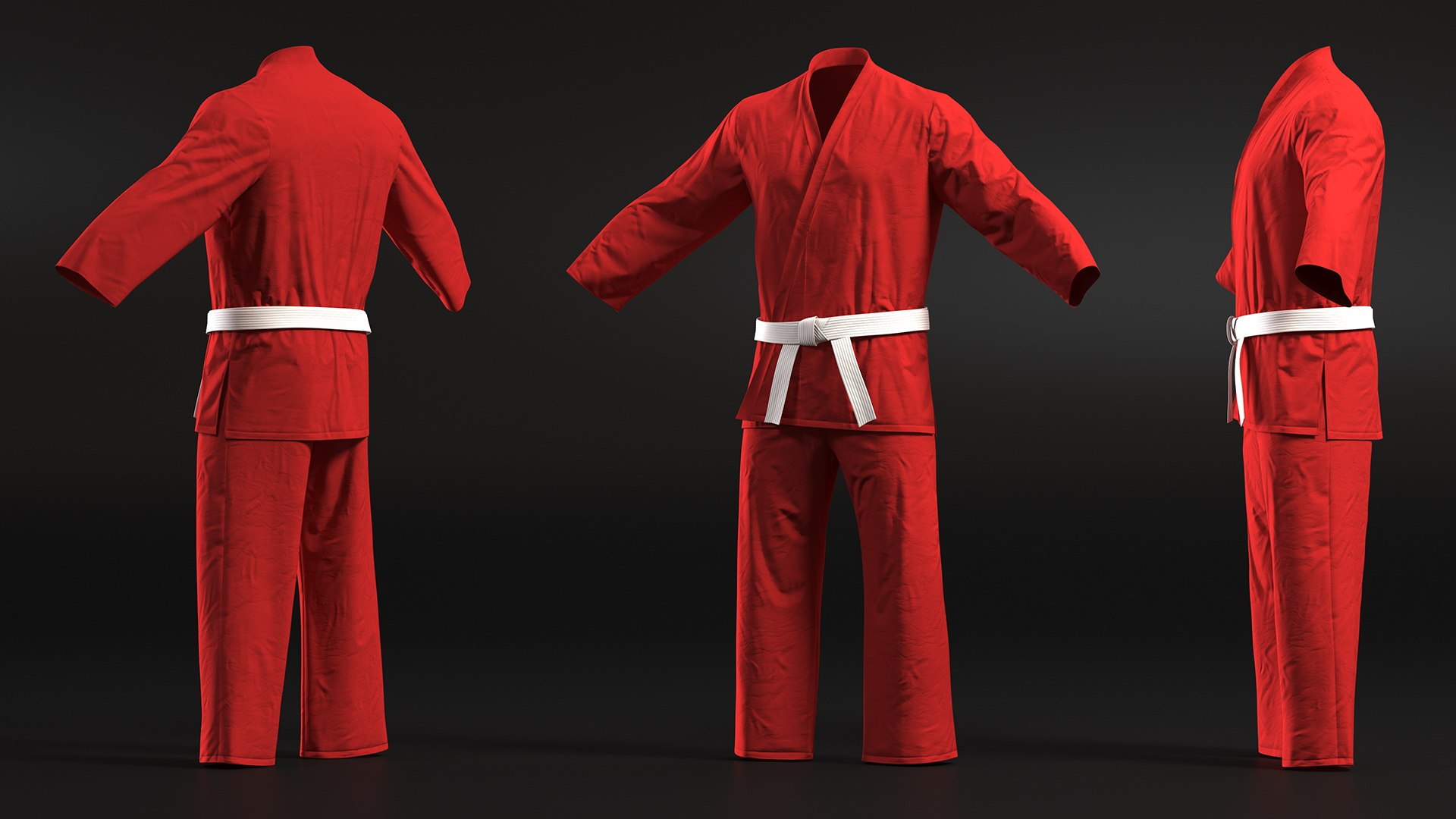 Karate Training Clothes Collection Model - TurboSquid 2100908