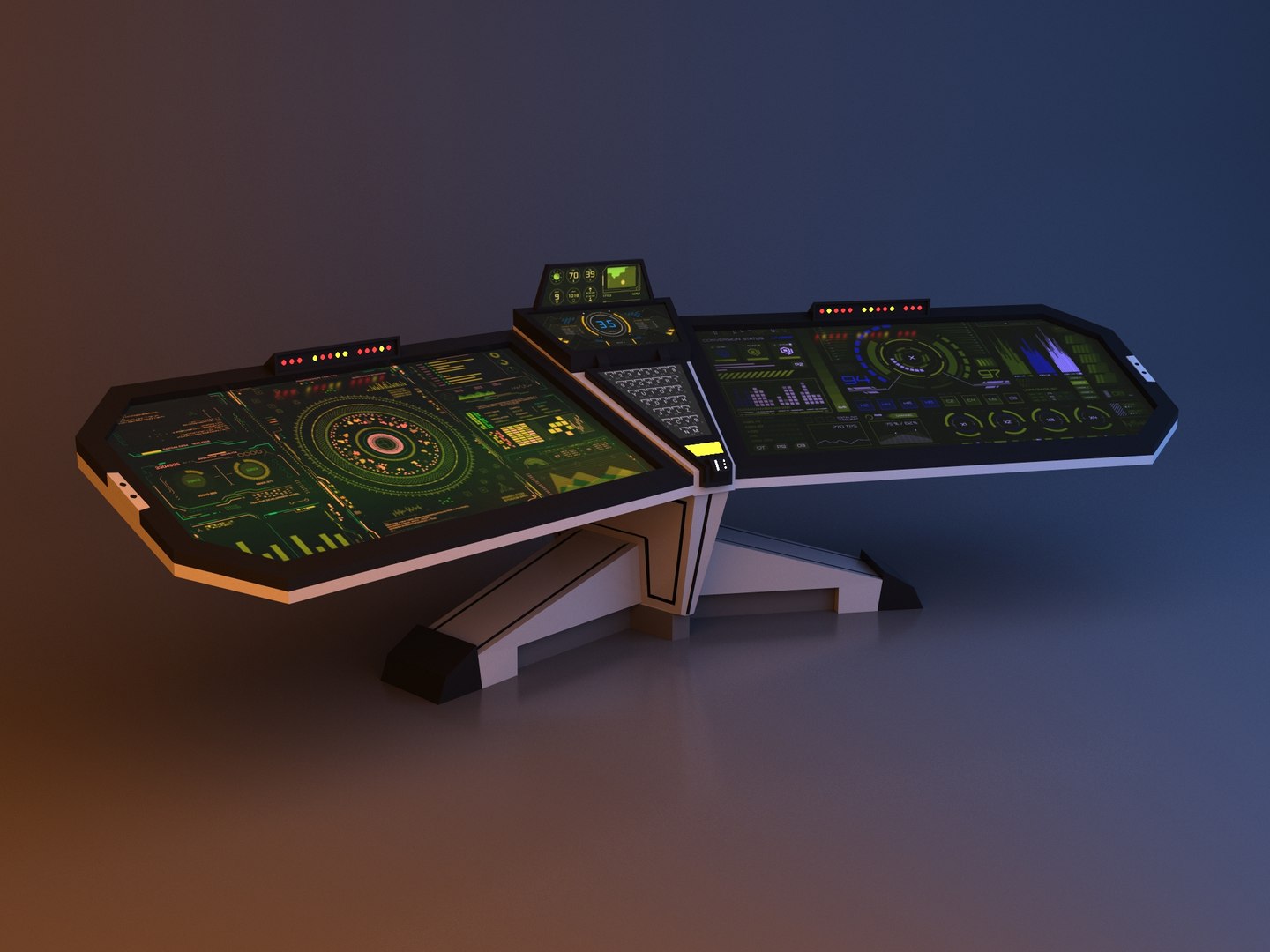 Cyber Futuristic Console - Control Desk 3D Model - TurboSquid 1933622