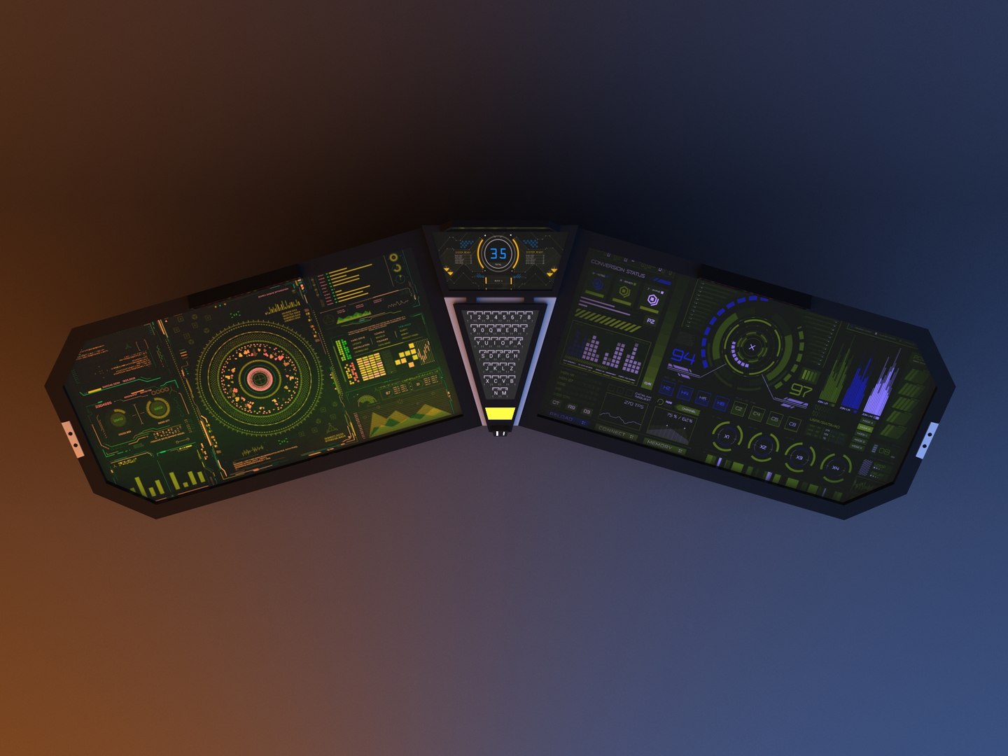 Cyber Futuristic Console - Control Desk 3D Model - TurboSquid 1933622