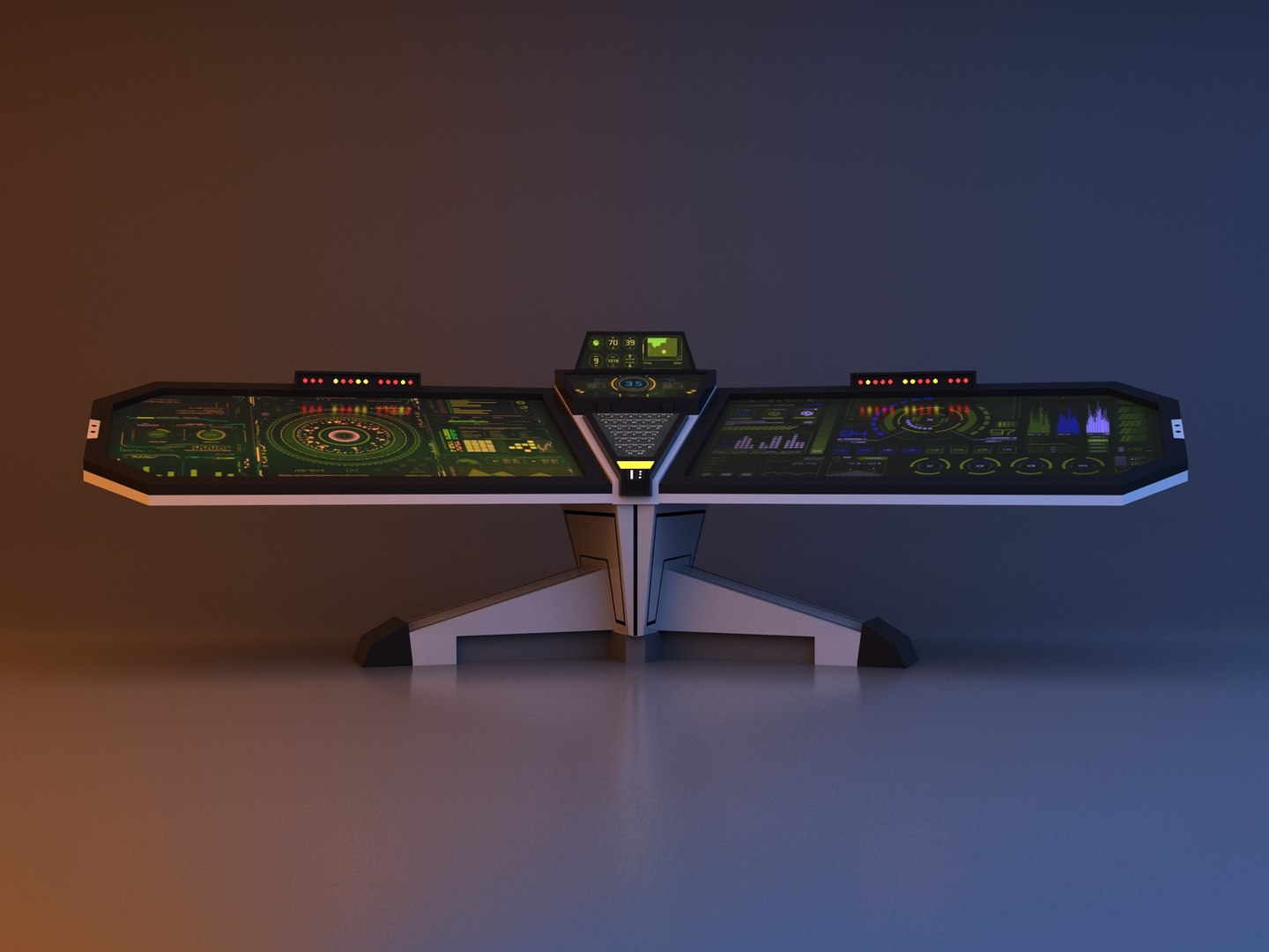 Cyber Futuristic Console - Control Desk 3D Model - TurboSquid 1933622