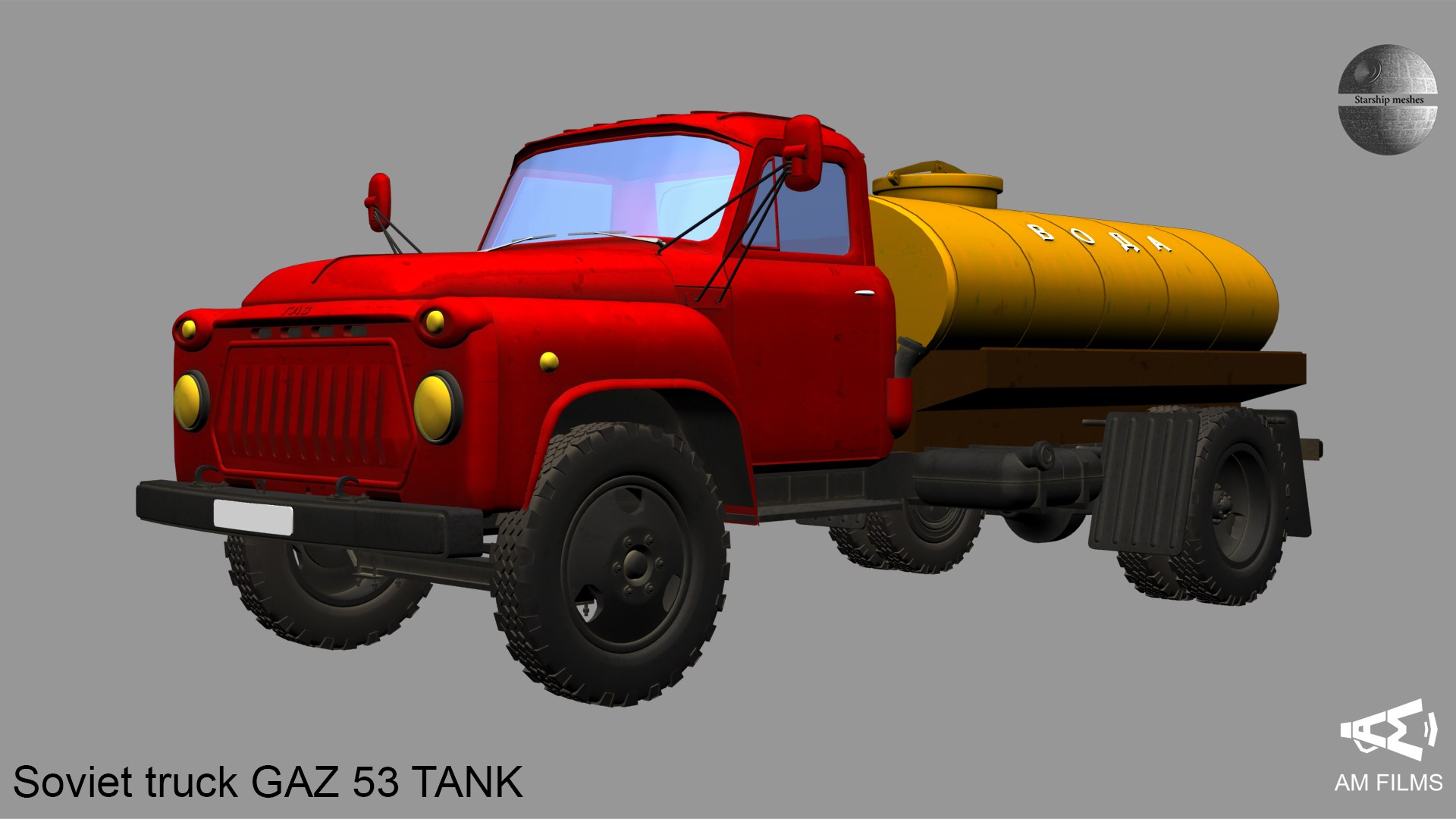 GAZ 53 TANK Red 3D Model - TurboSquid 1829432