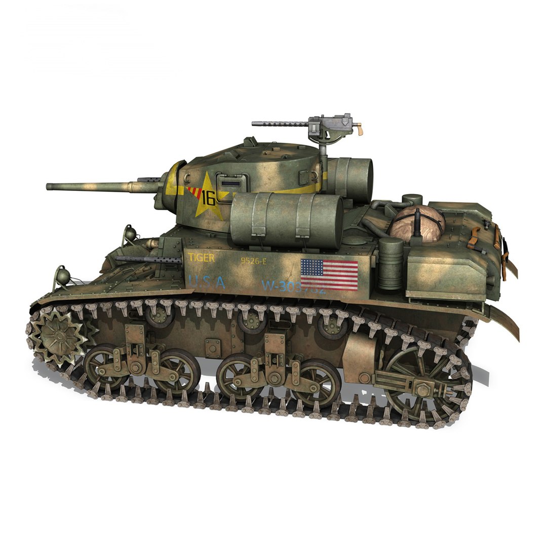3D m3a1 light tank stuart - TurboSquid 1202981