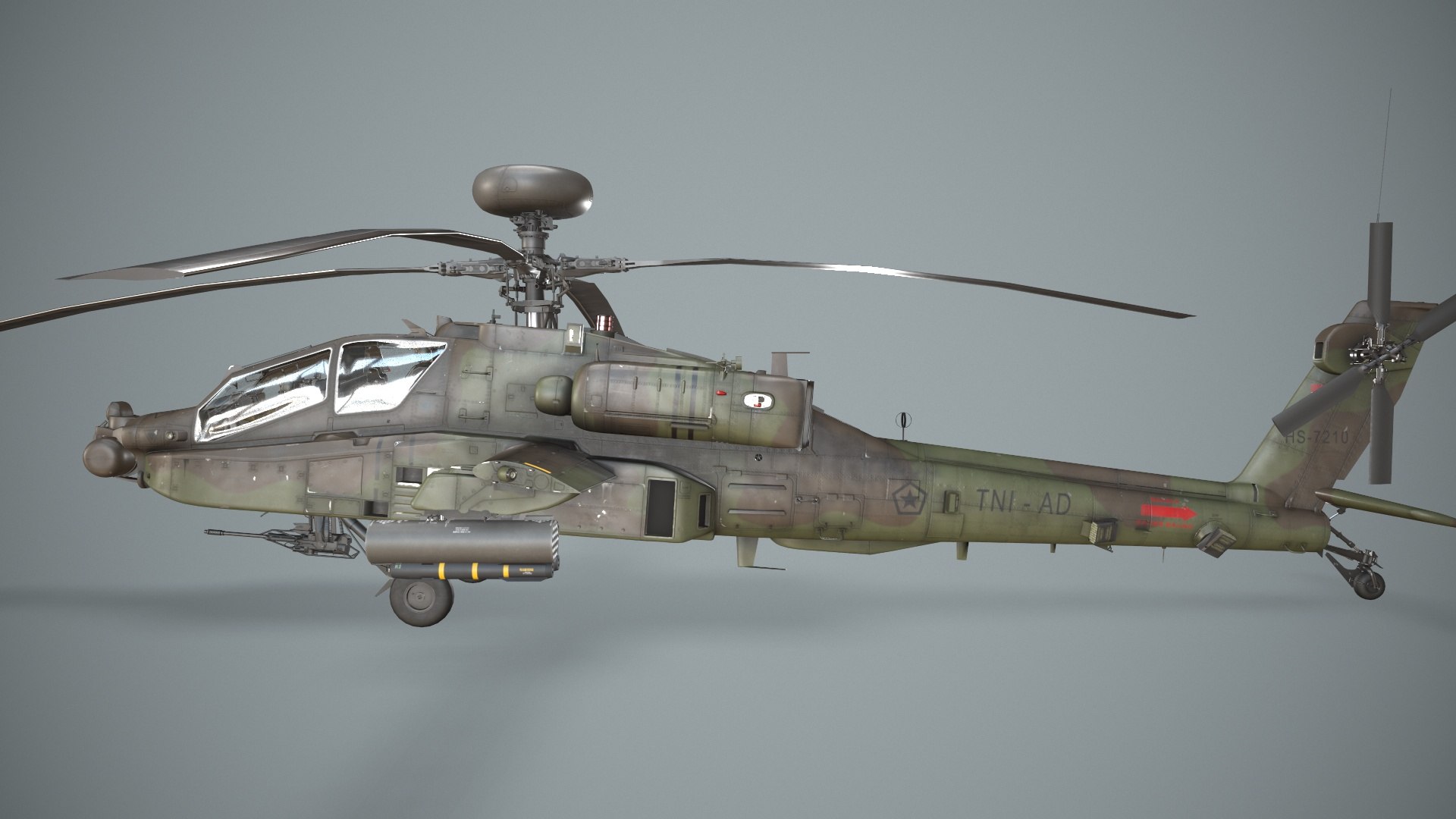 Apache AH-64E Guardian Indonesia Complex Animation 3D Model ...