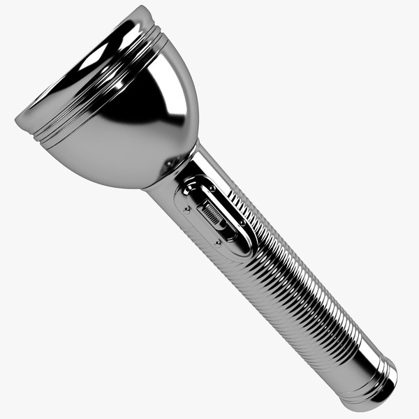 3d model vintage flashlight light