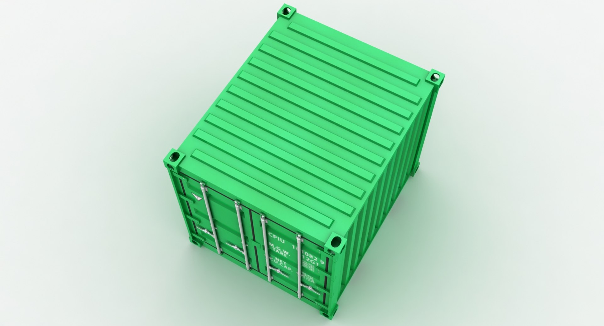 Container 10ft Green 3D Model - TurboSquid 1293398
