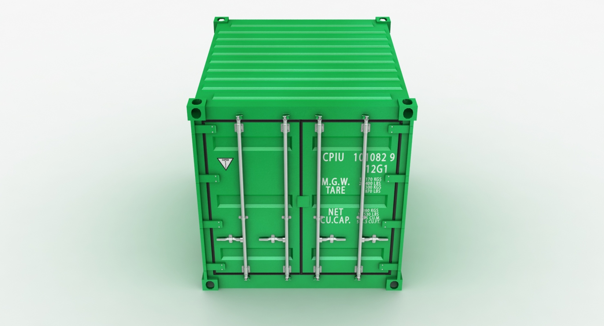 Container 10ft Green 3D Model - TurboSquid 1293398