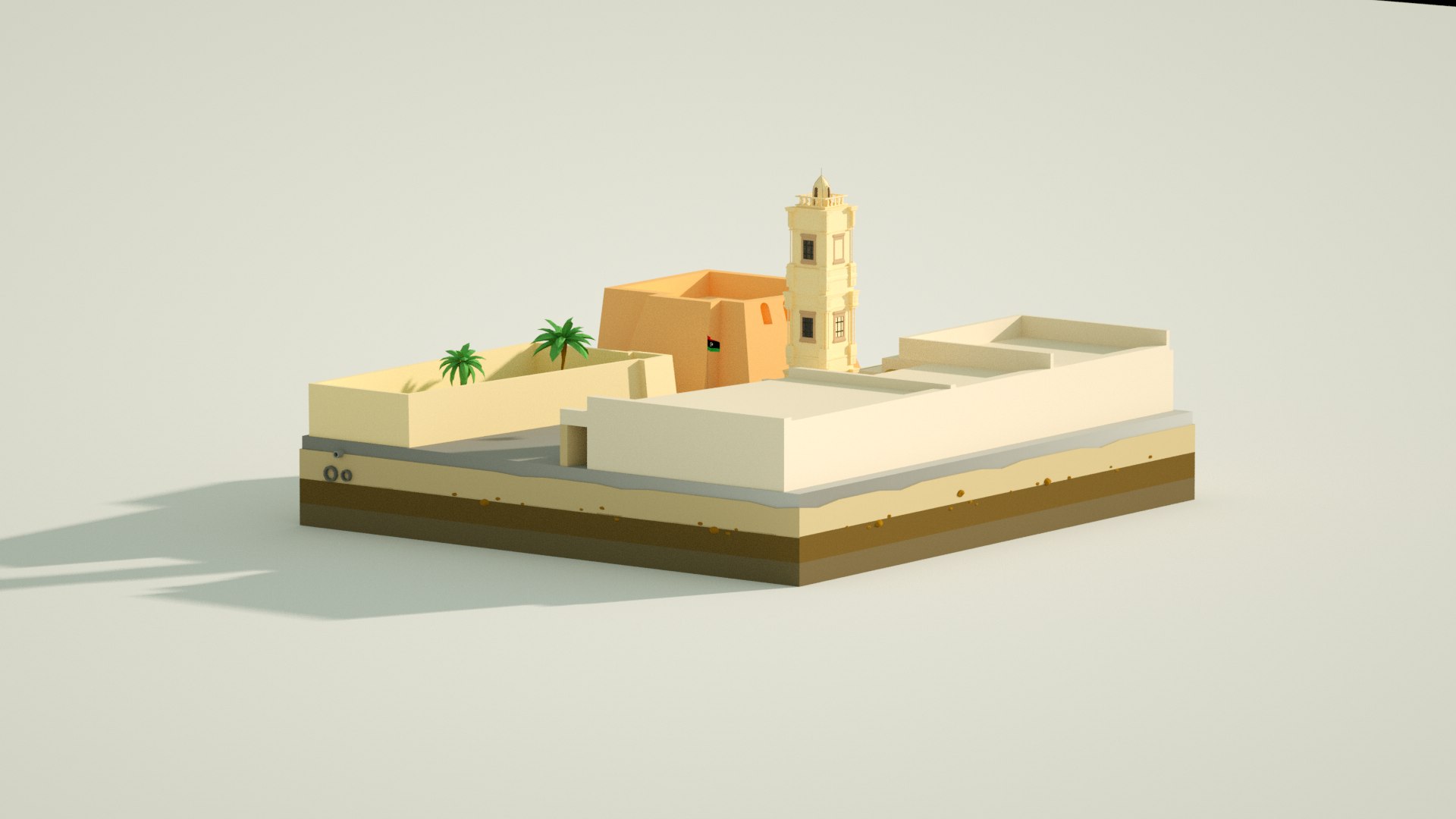 Clock Tower Tripoli Libya Low poly 3D model model - TurboSquid 2072513