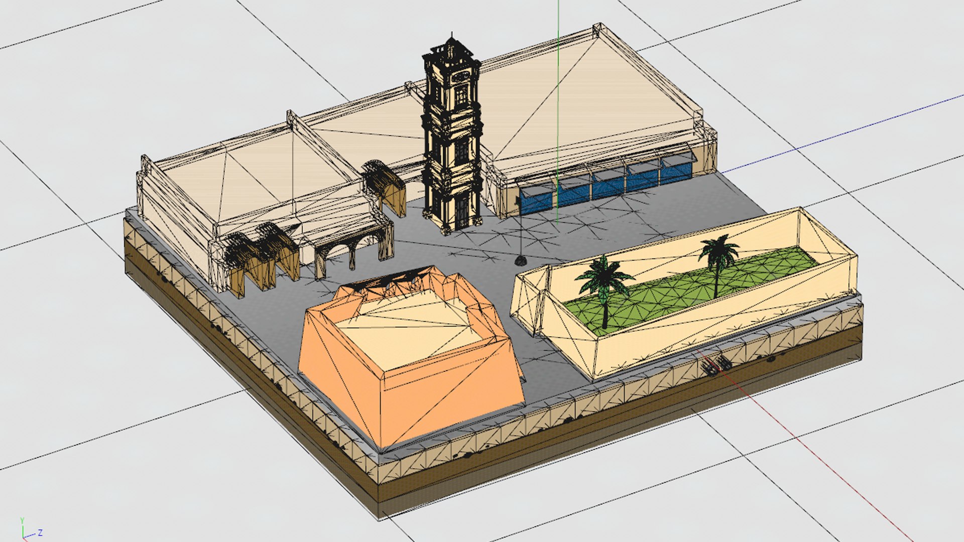 Clock Tower Tripoli Libya Low poly 3D model model - TurboSquid 2072513