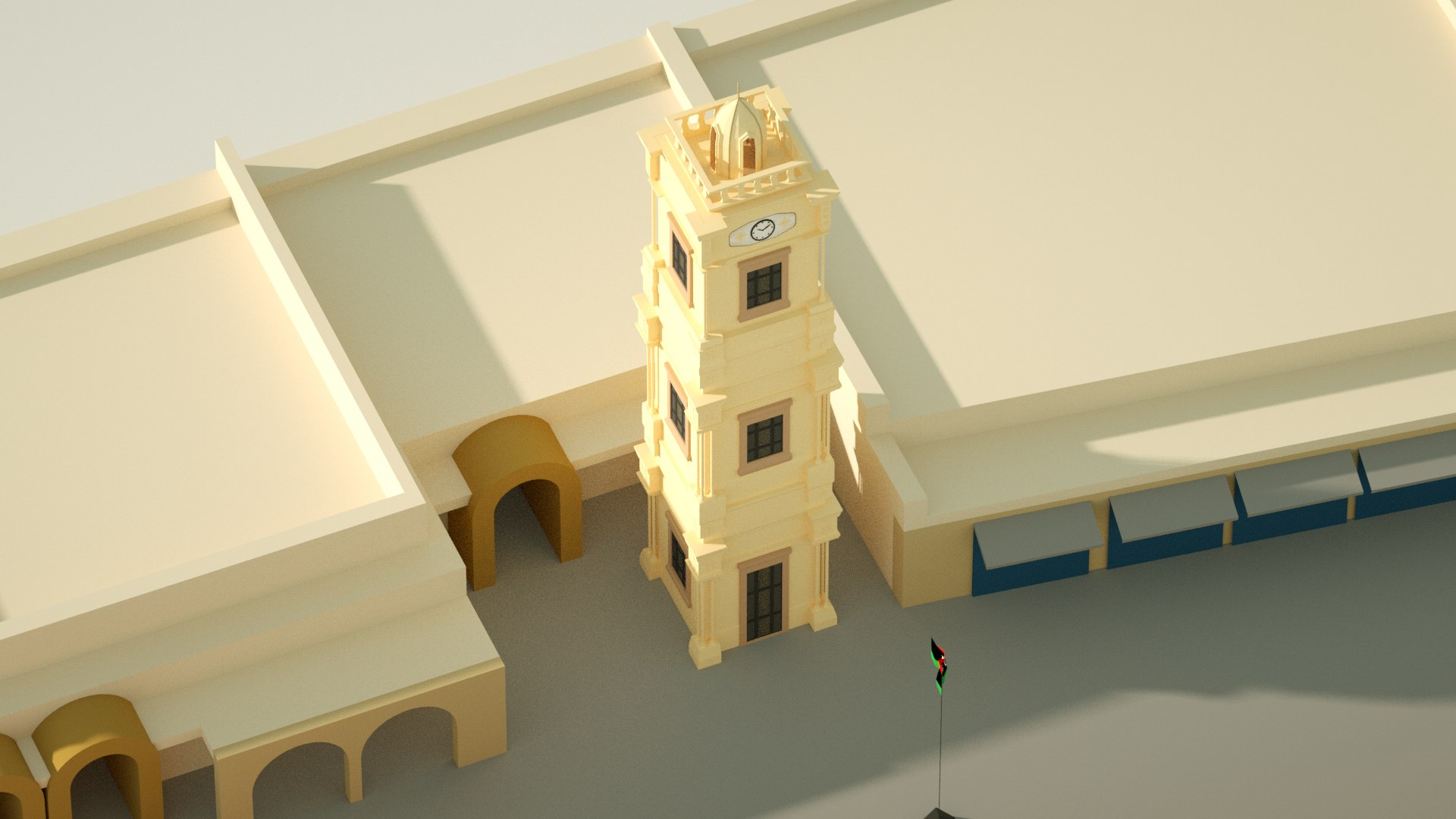 Clock Tower Tripoli Libya Low poly 3D model model - TurboSquid 2072513