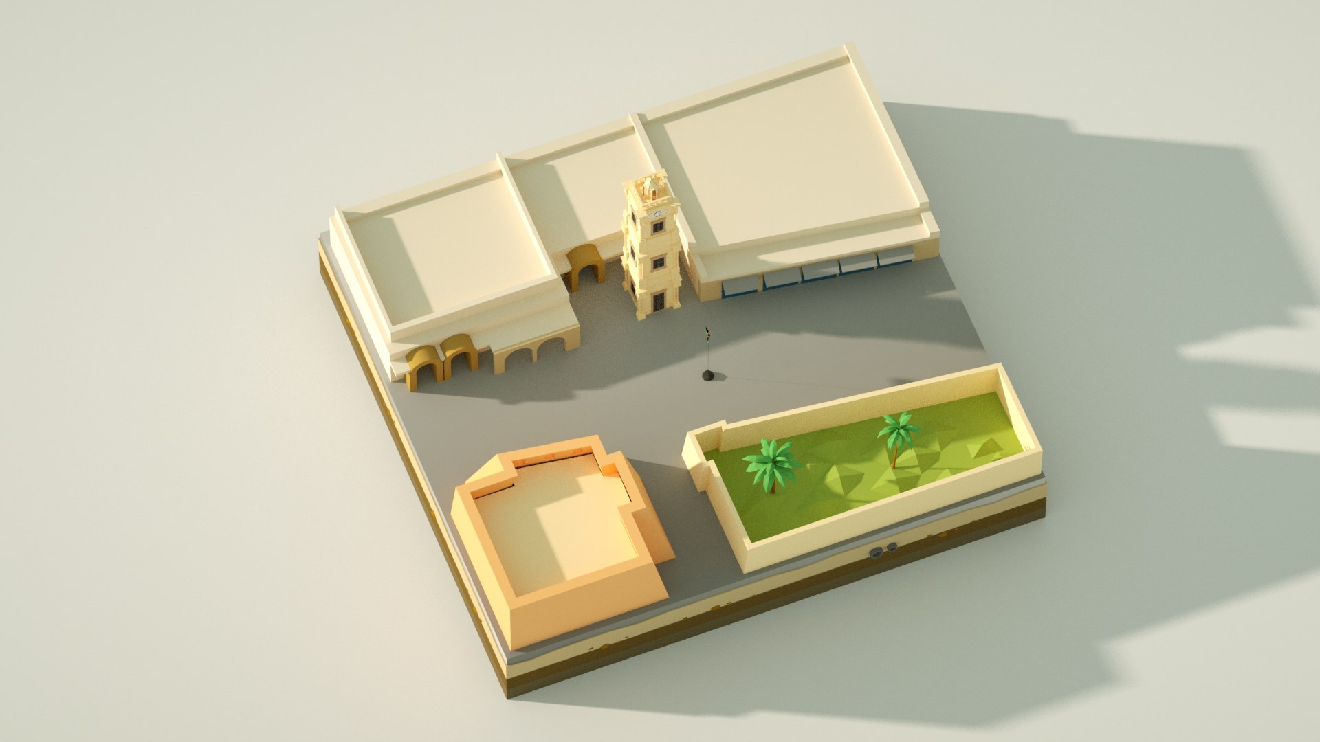 Clock Tower Tripoli Libya Low poly 3D model model - TurboSquid 2072513