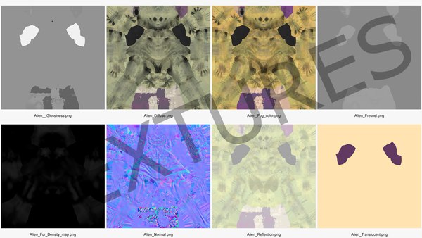 Humanoid Alien Running Pose Fur model - TurboSquid 1871194