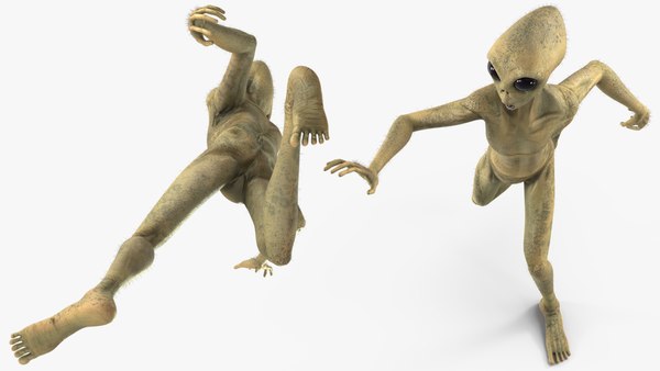 Humanoid Alien Running Pose Fur model - TurboSquid 1871194